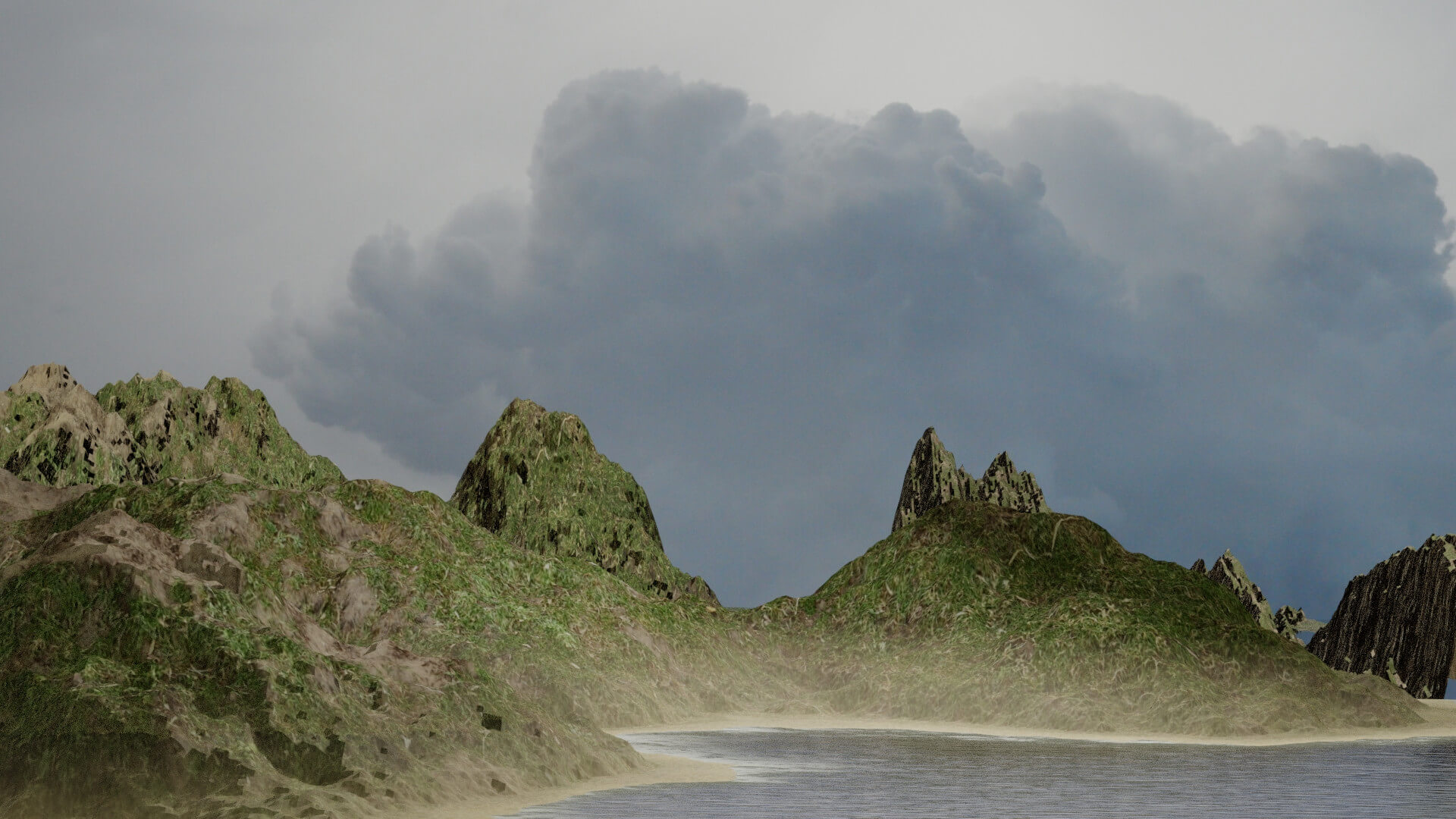 Procedural Landscape 23 3D Render, Digital Art by RogerDS