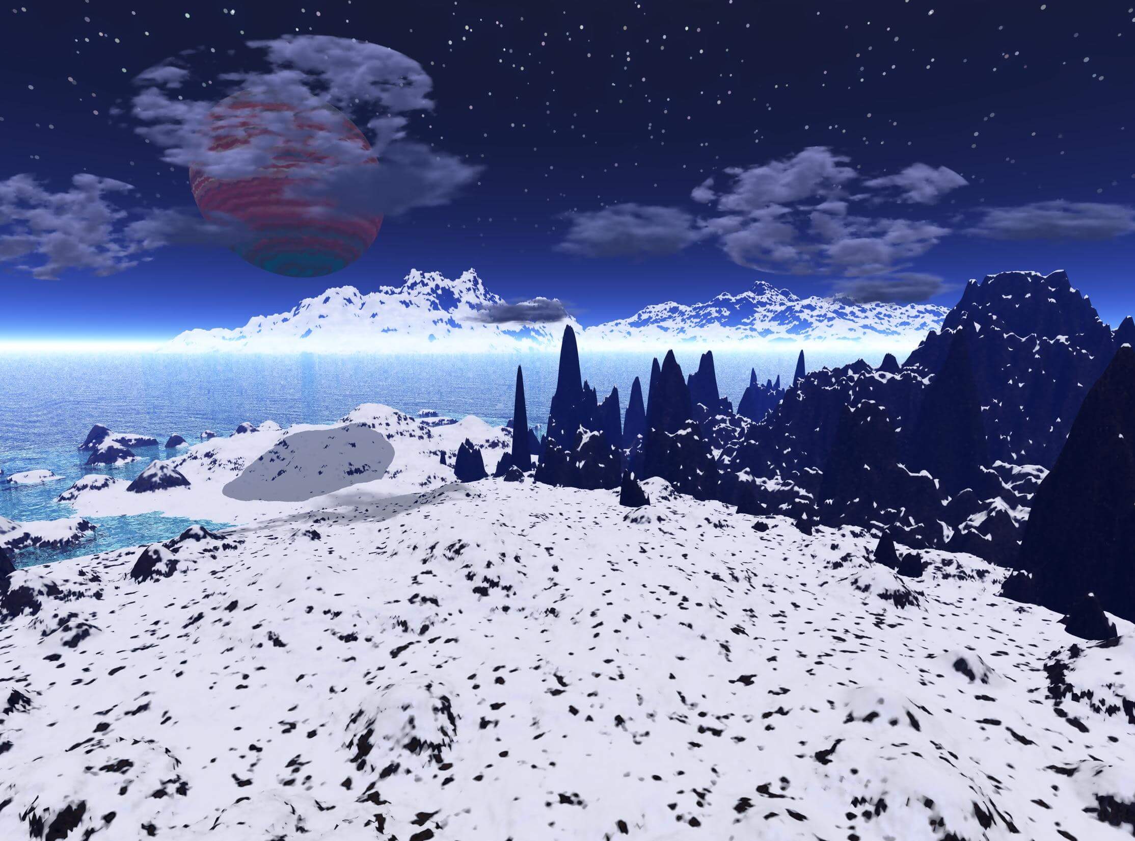 Snow Planet after the Frost 3D Render | RenderHub Gallery