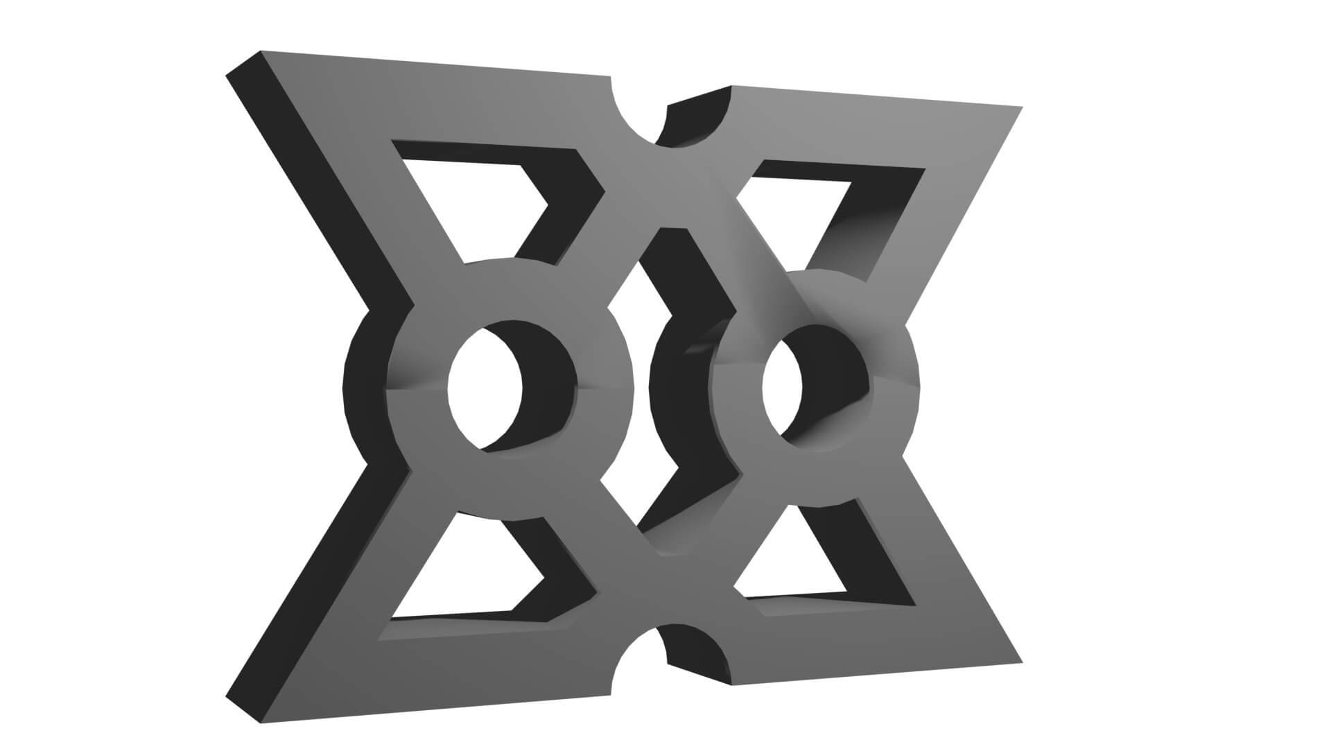 Jaali Block Circle Square Design - 3D Model by RogerDS