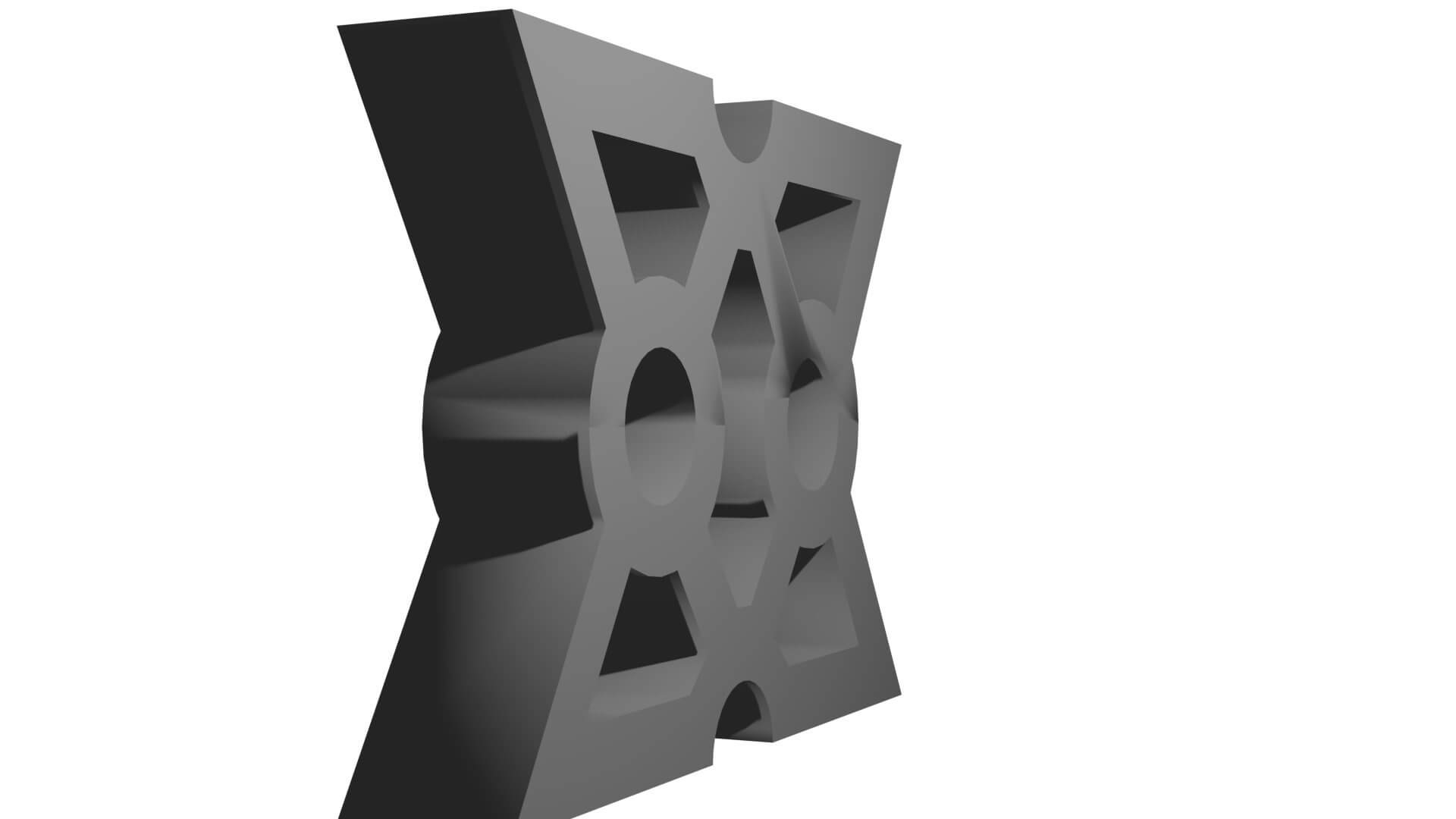 Jaali Block Circle Square Design - 3D Model by RogerDS