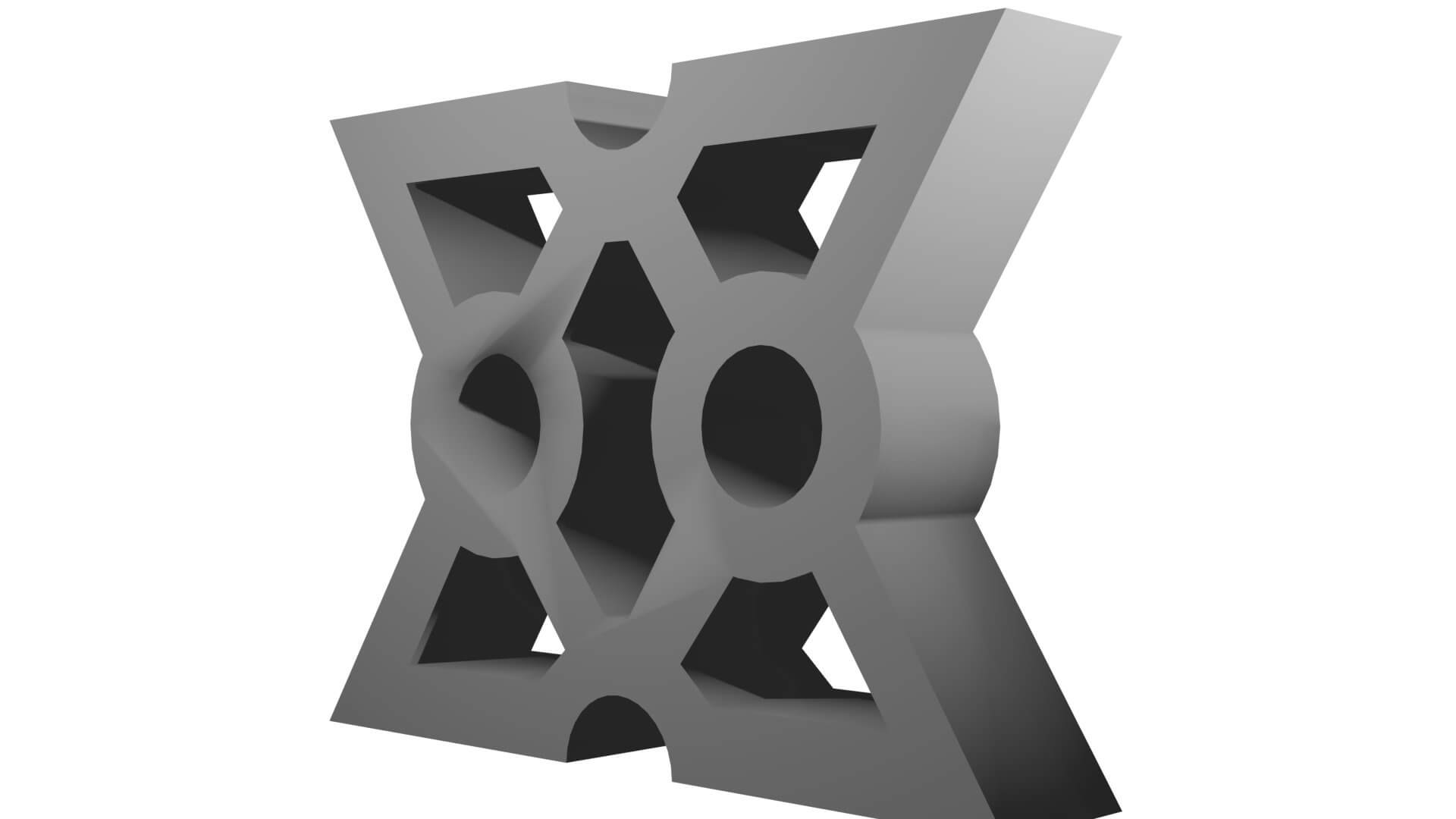 Jaali Block Circle Square Design - 3D Model by RogerDS