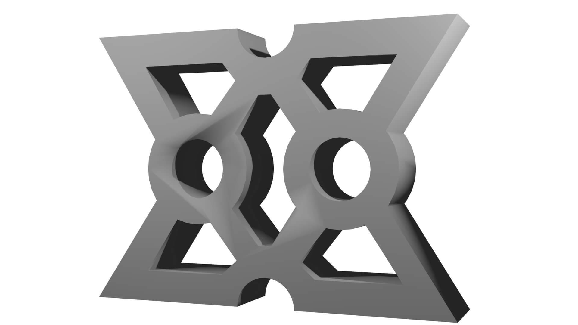 Jaali Block Circle Square Design - 3D Model by RogerDS