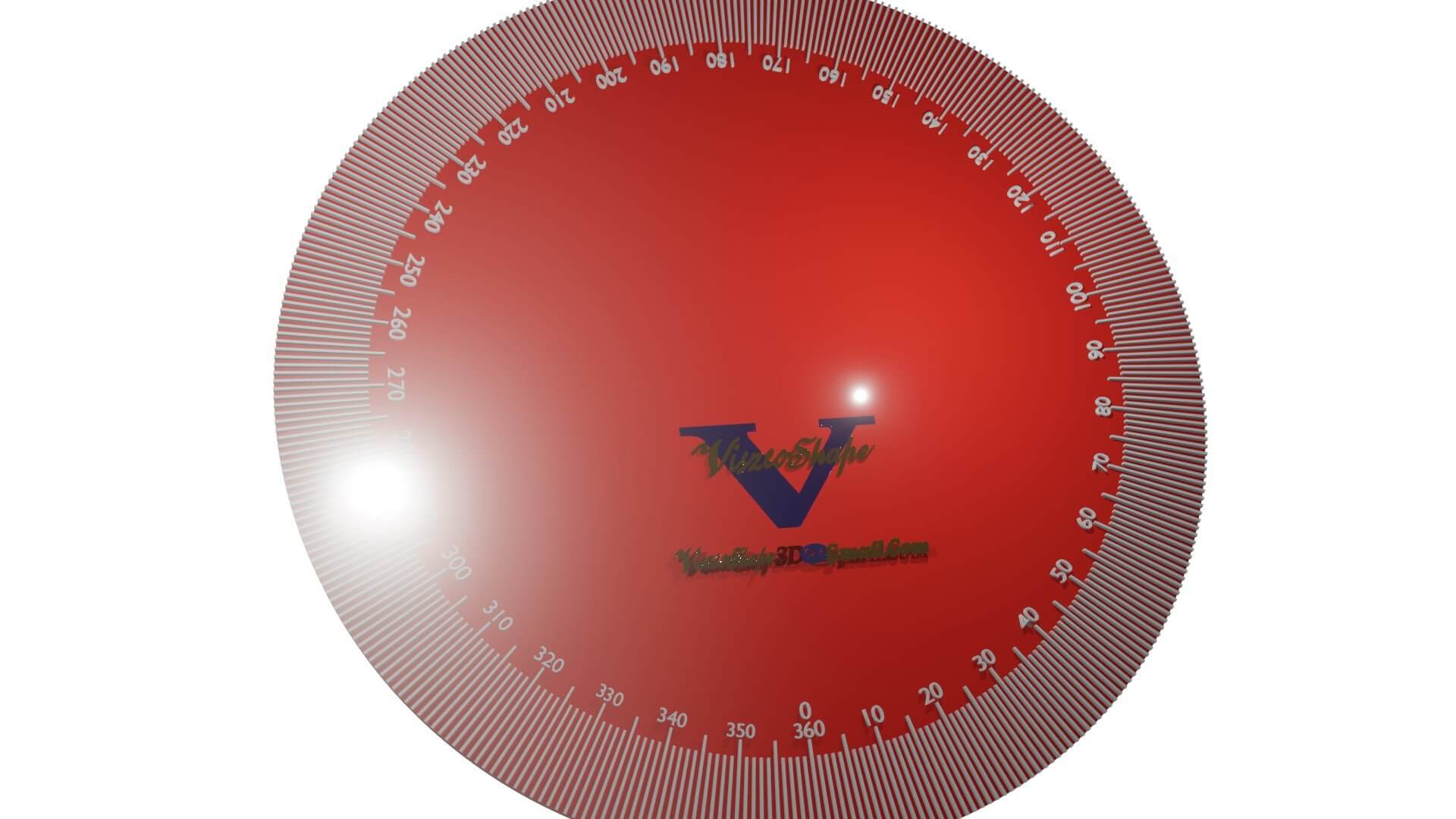 Protractor - 360 Degrees 3D Model by RogerDS