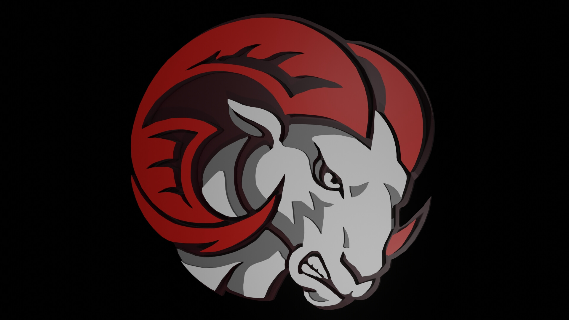 Ram Head logo like - 3D Model by RogerDS