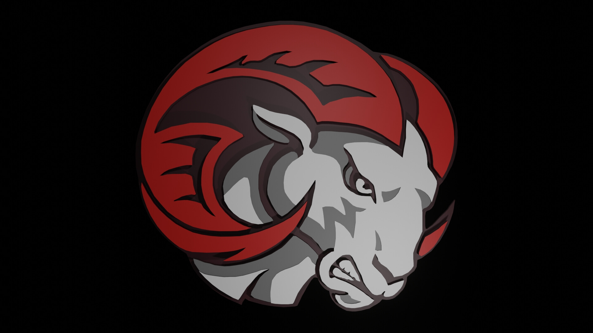 Ram Head logo like - 3D Model by RogerDS