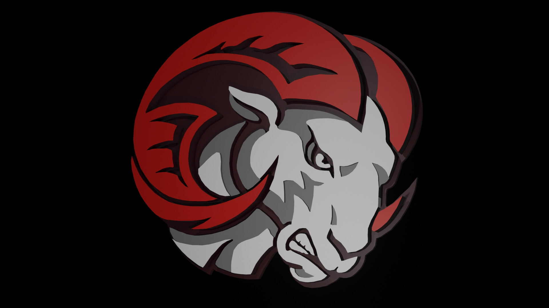 Ram Head logo like - 3D Model by RogerDS