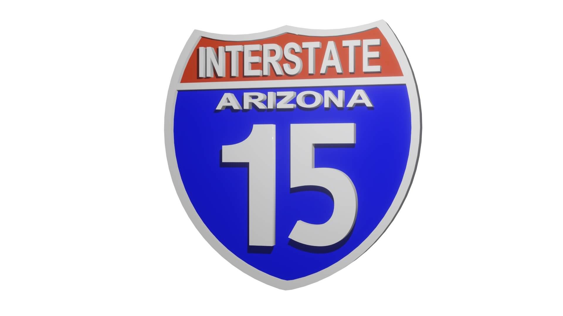 Sign Arizona Interstate 15 - 3D Model by RogerDS