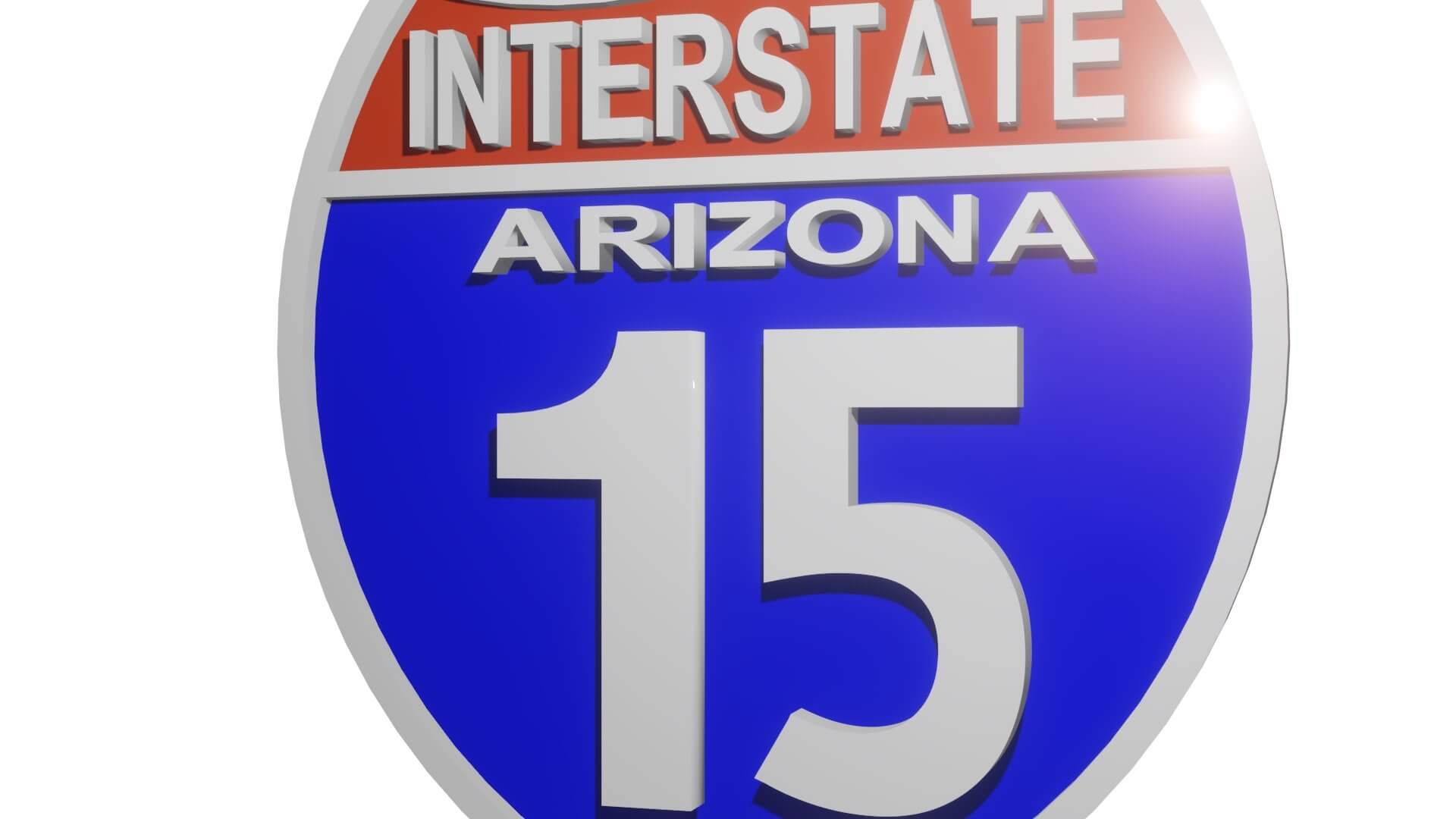 Sign Arizona Interstate 15 - 3D Model by RogerDS