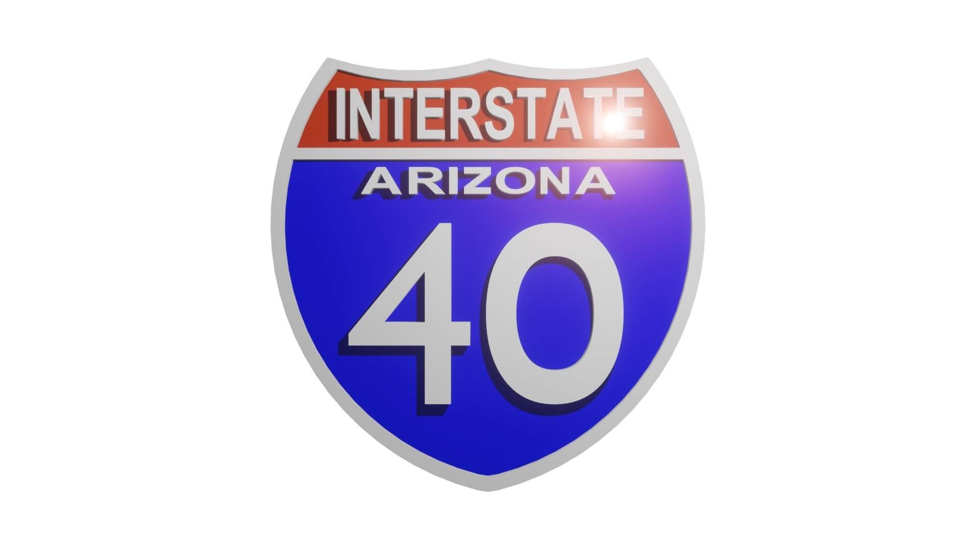 Sign Arizona Interstate 40 - 3D Model by RogerDS