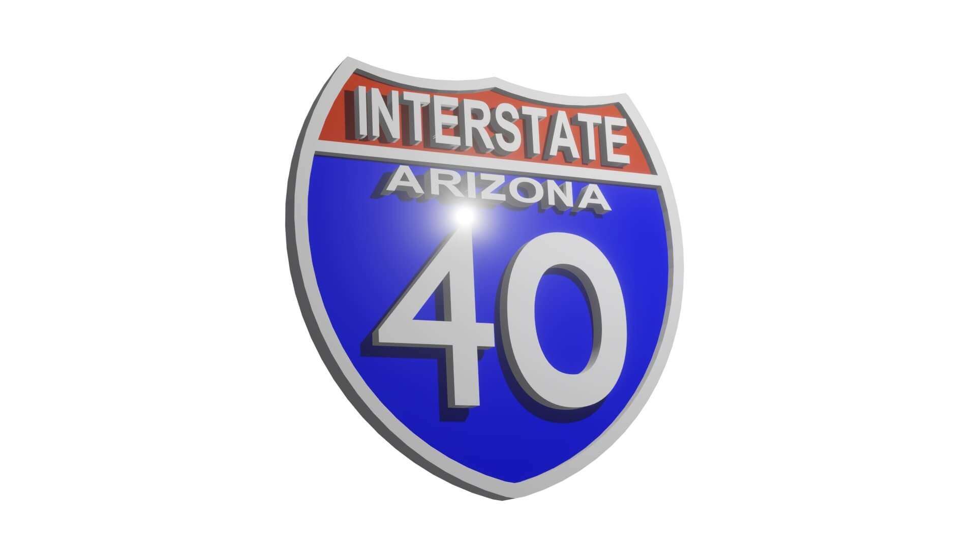 Sign Arizona Interstate 40 - 3D Model by RogerDS