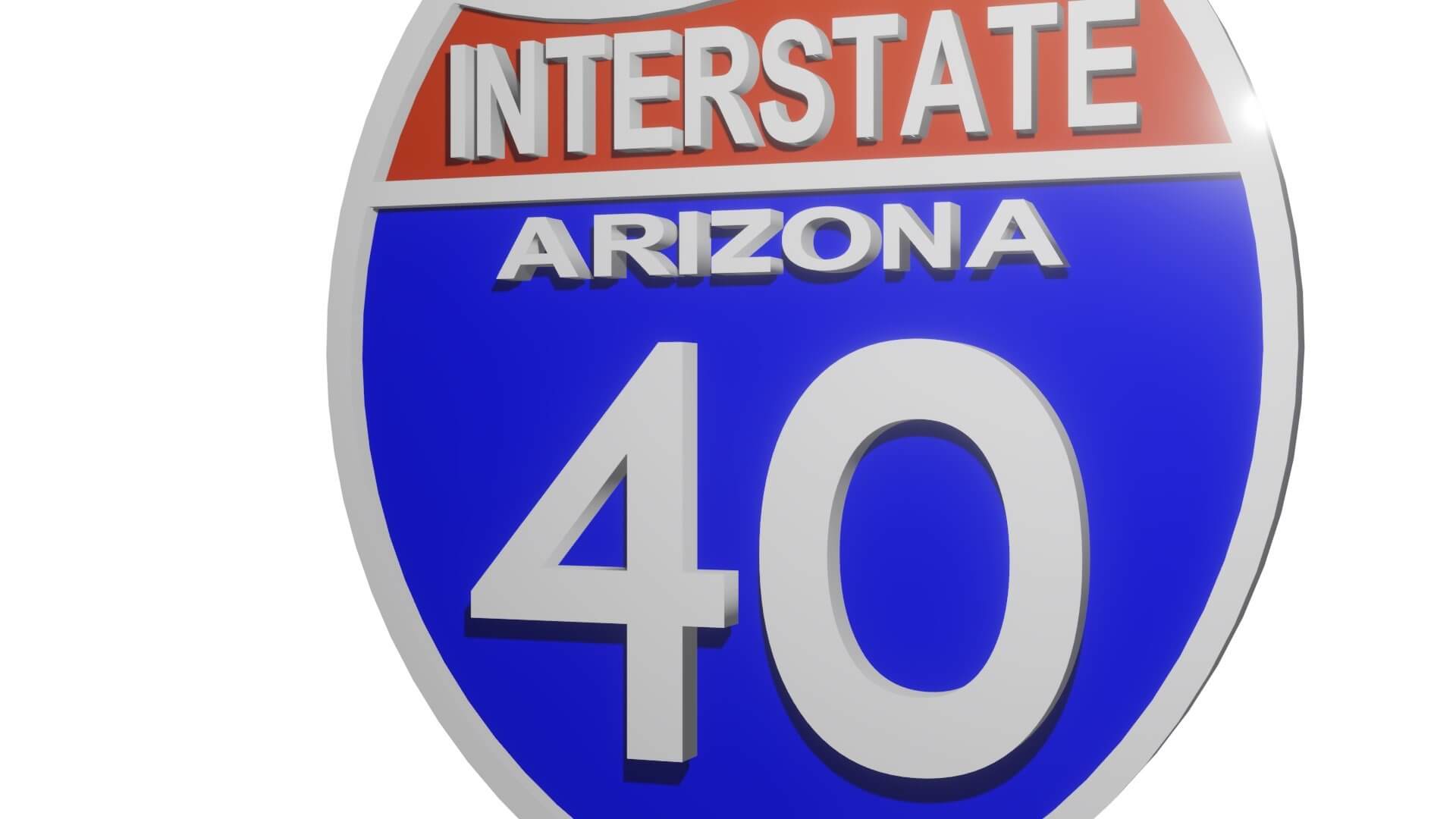 Sign Arizona Interstate 40 - 3D Model by RogerDS