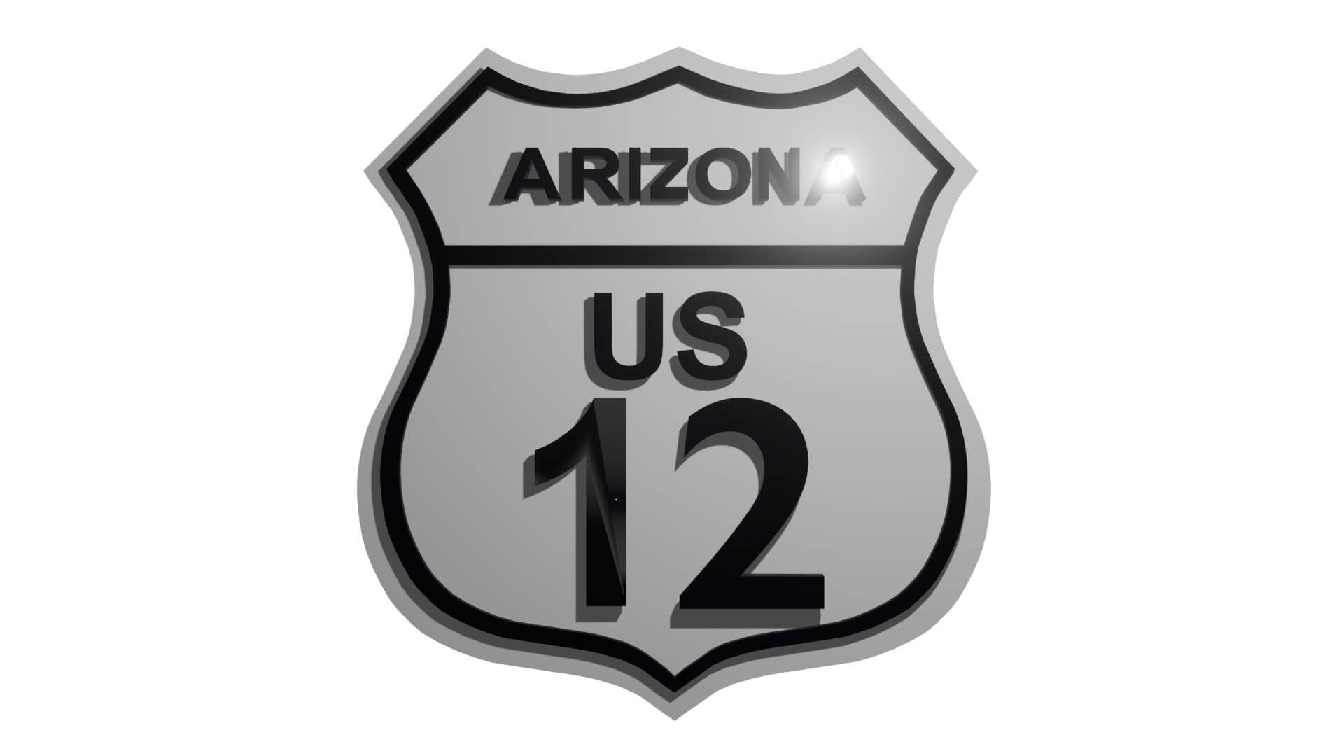 Sign Arizona US Route 12 - 3D Model by RogerDS
