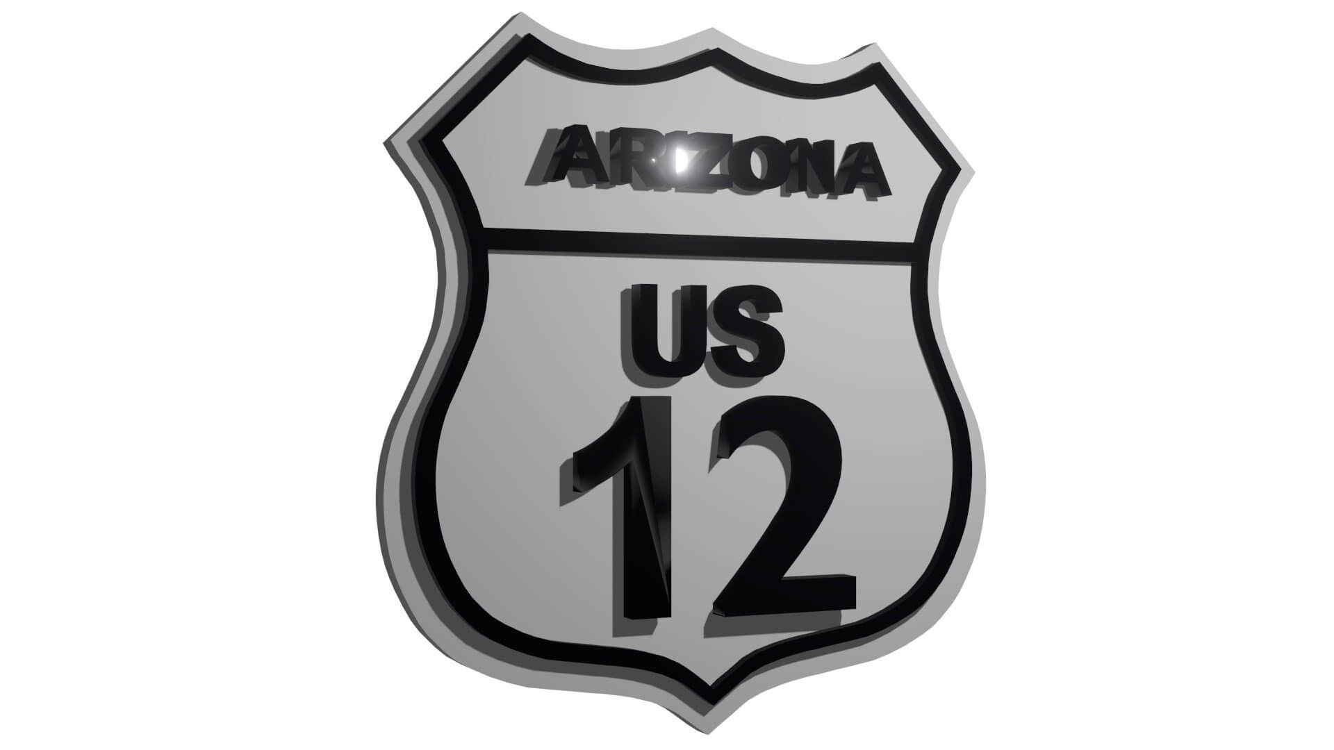 Sign Arizona US Route 12 - 3D Model by RogerDS