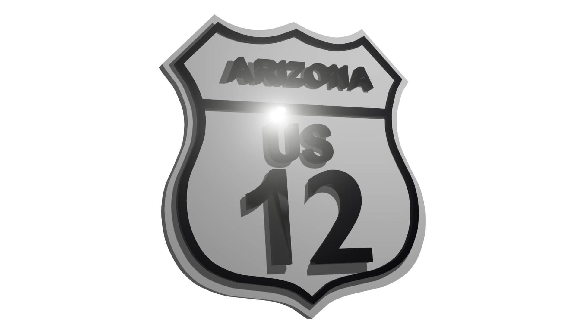 Sign Arizona US Route 12 - 3D Model by RogerDS