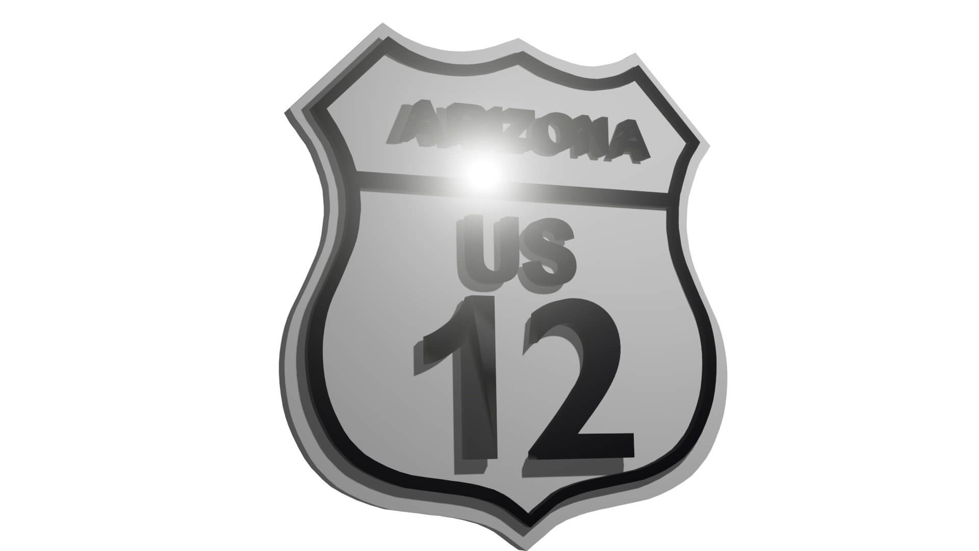 Sign Arizona US Route 12 - 3D Model by RogerDS