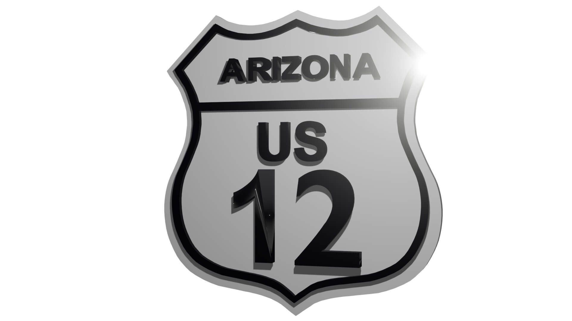 Sign Arizona US Route 12 - 3D Model by RogerDS