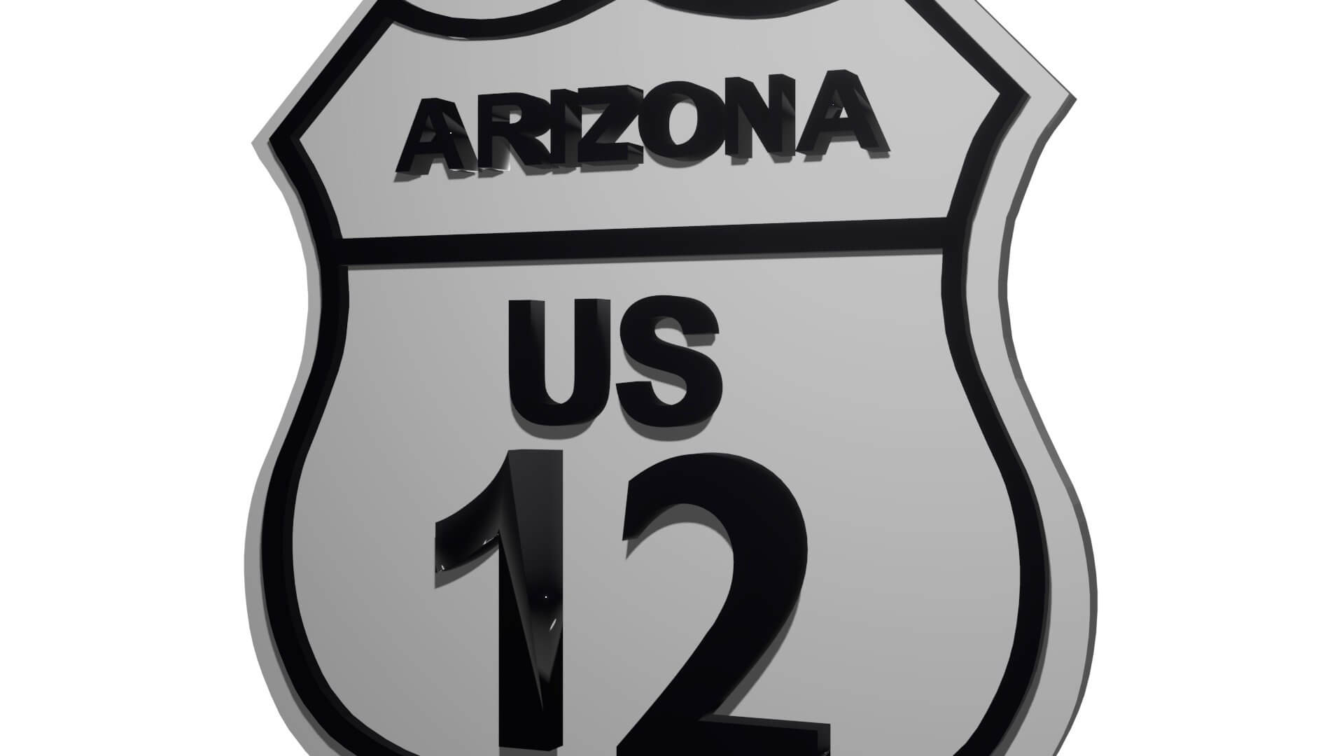 Sign Arizona US Route 12 - 3D Model by RogerDS