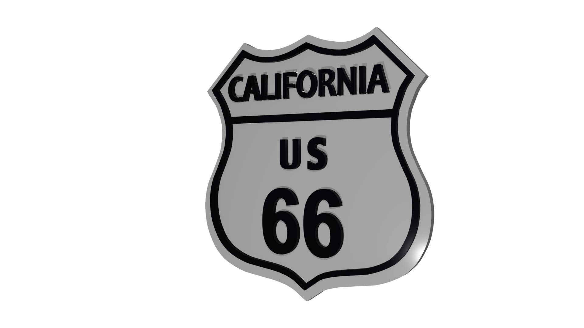 Sign California Route US 66 - 3D Model by RogerDS