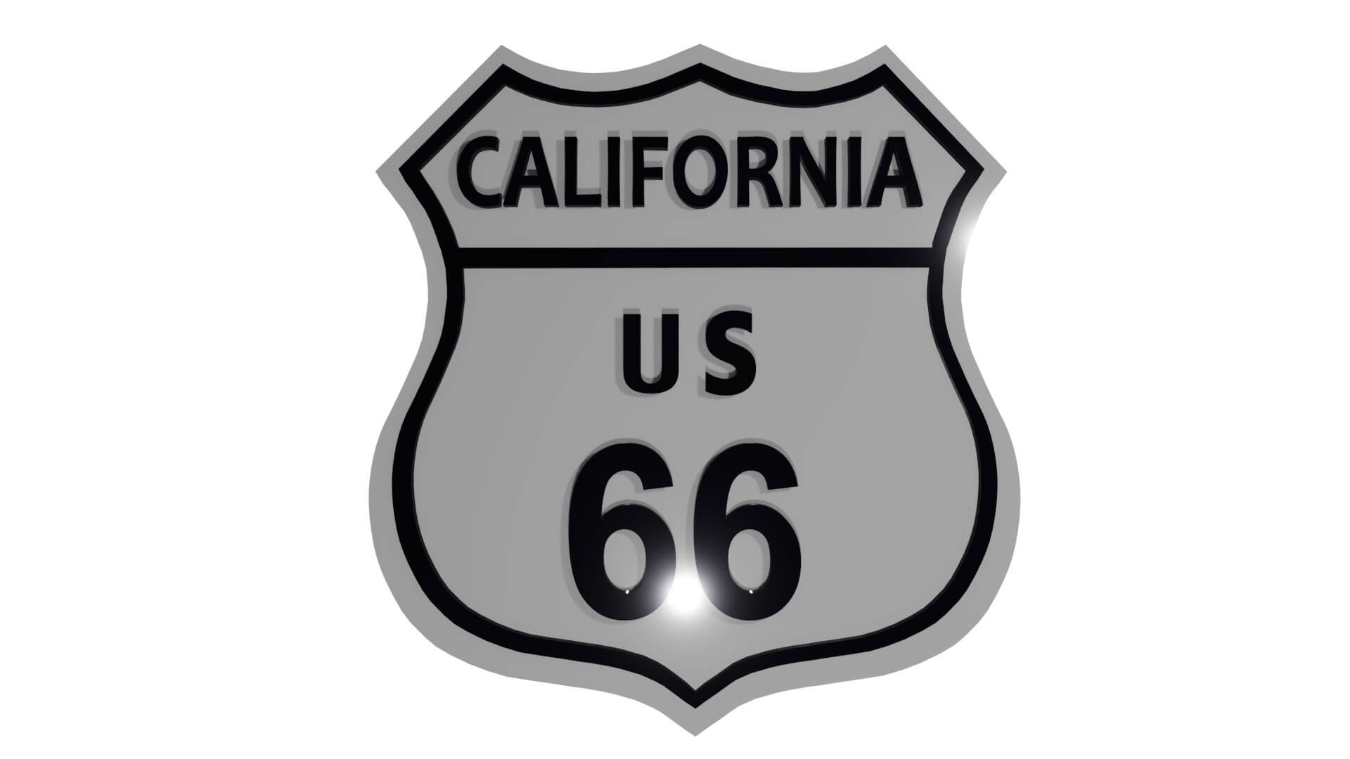 Sign California Route US 66 - 3D Model by RogerDS