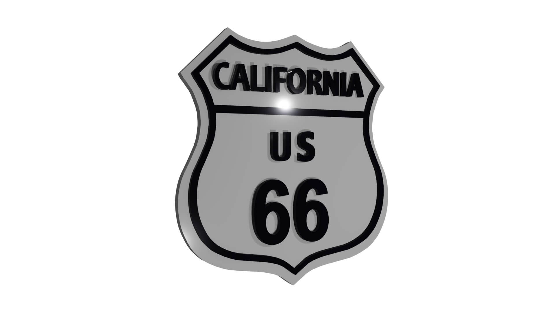 Sign California Route US 66 - 3D Model by RogerDS