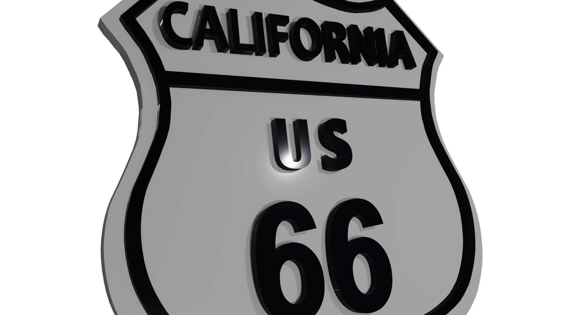Sign California Route US 66 - 3D Model by RogerDS