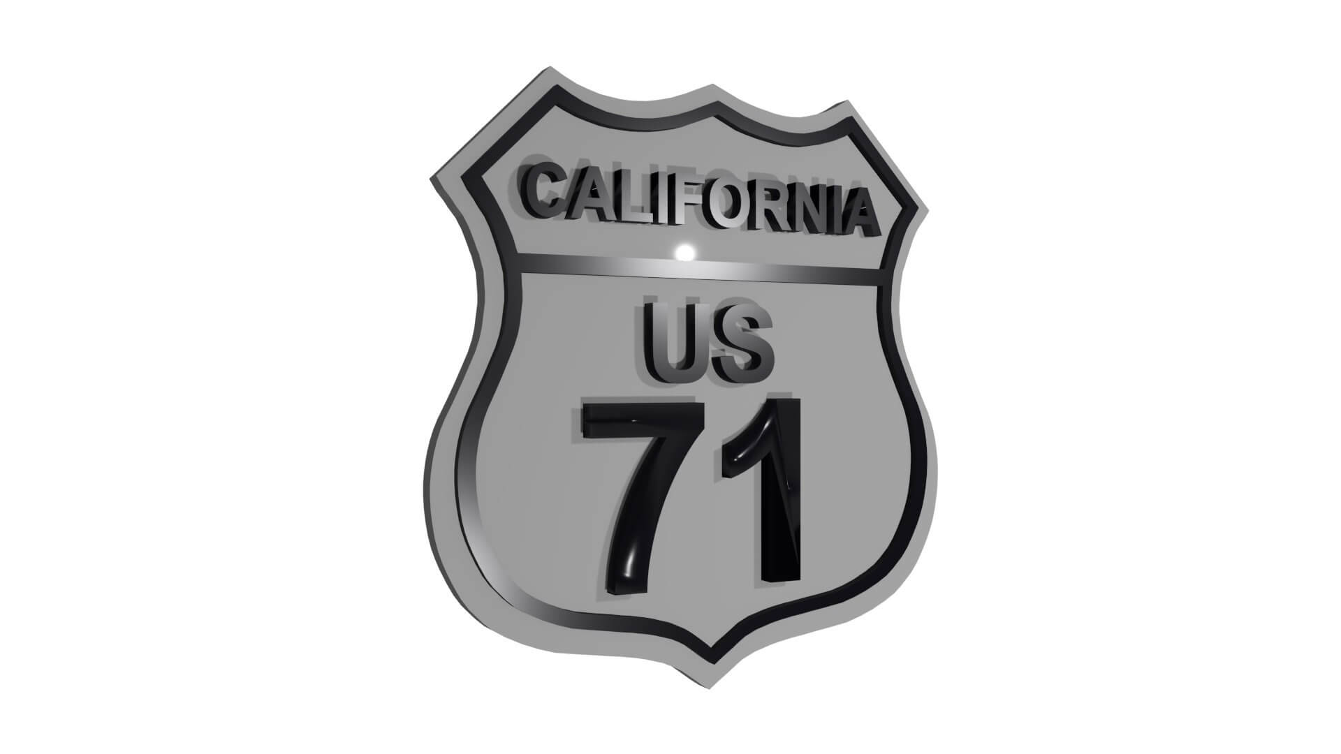 Sign California US Highway 71 - 3D Model by RogerDS