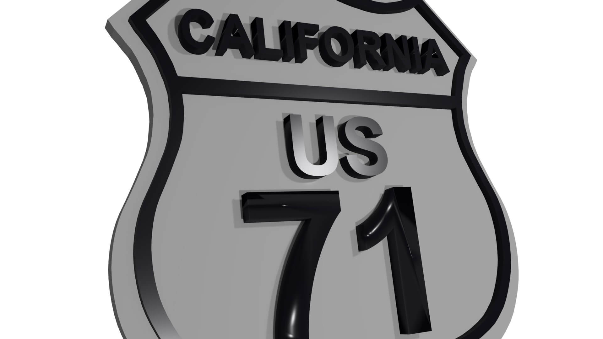 Sign California US Highway 71 - 3D Model by RogerDS