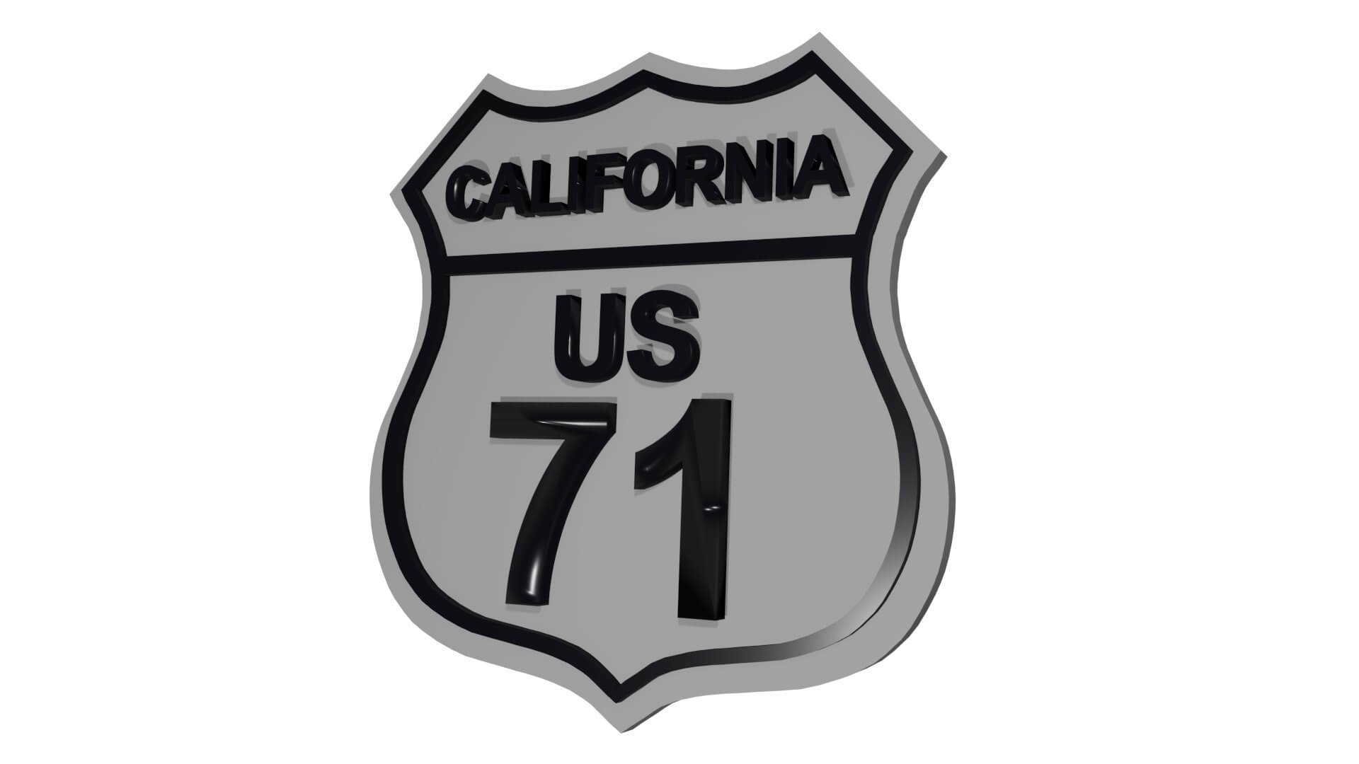 Sign California US Highway 71 - 3D Model by RogerDS