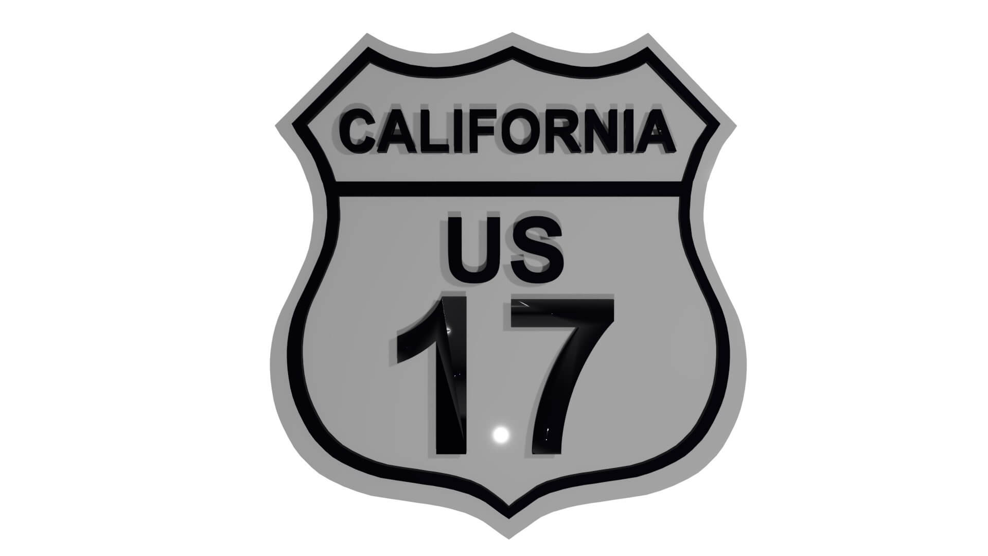 Sign California US Route 17 - 3D Model by RogerDS