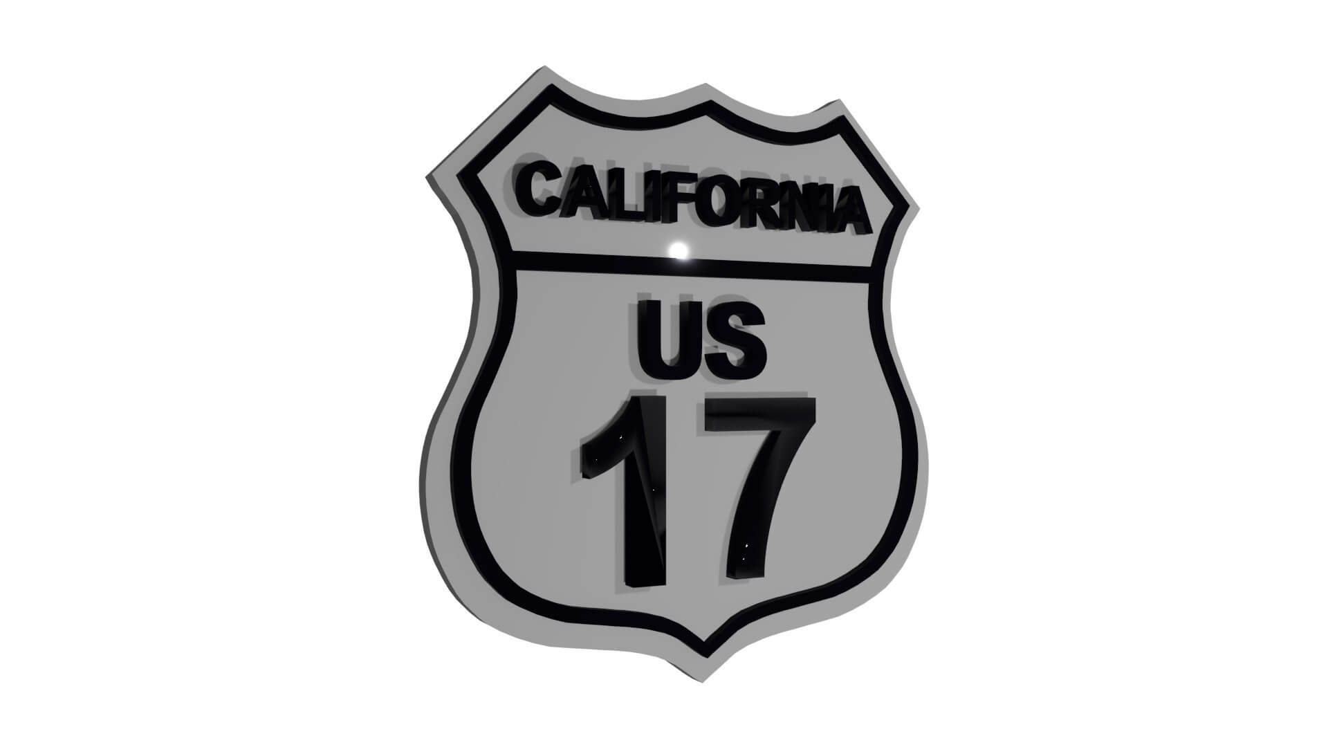 Sign California US Route 17 - 3D Model by RogerDS