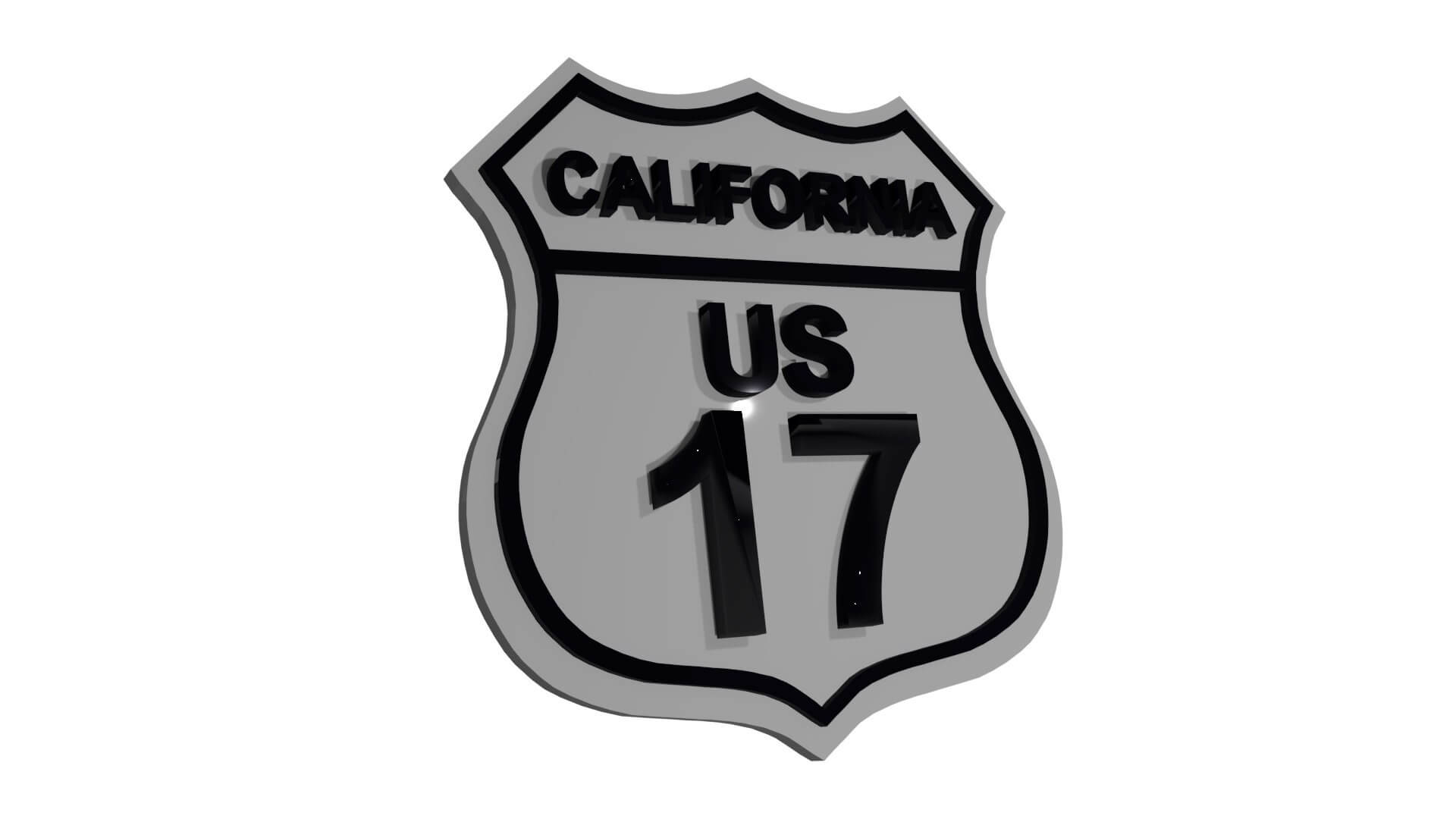 Sign California US Route 17 - 3D Model by RogerDS