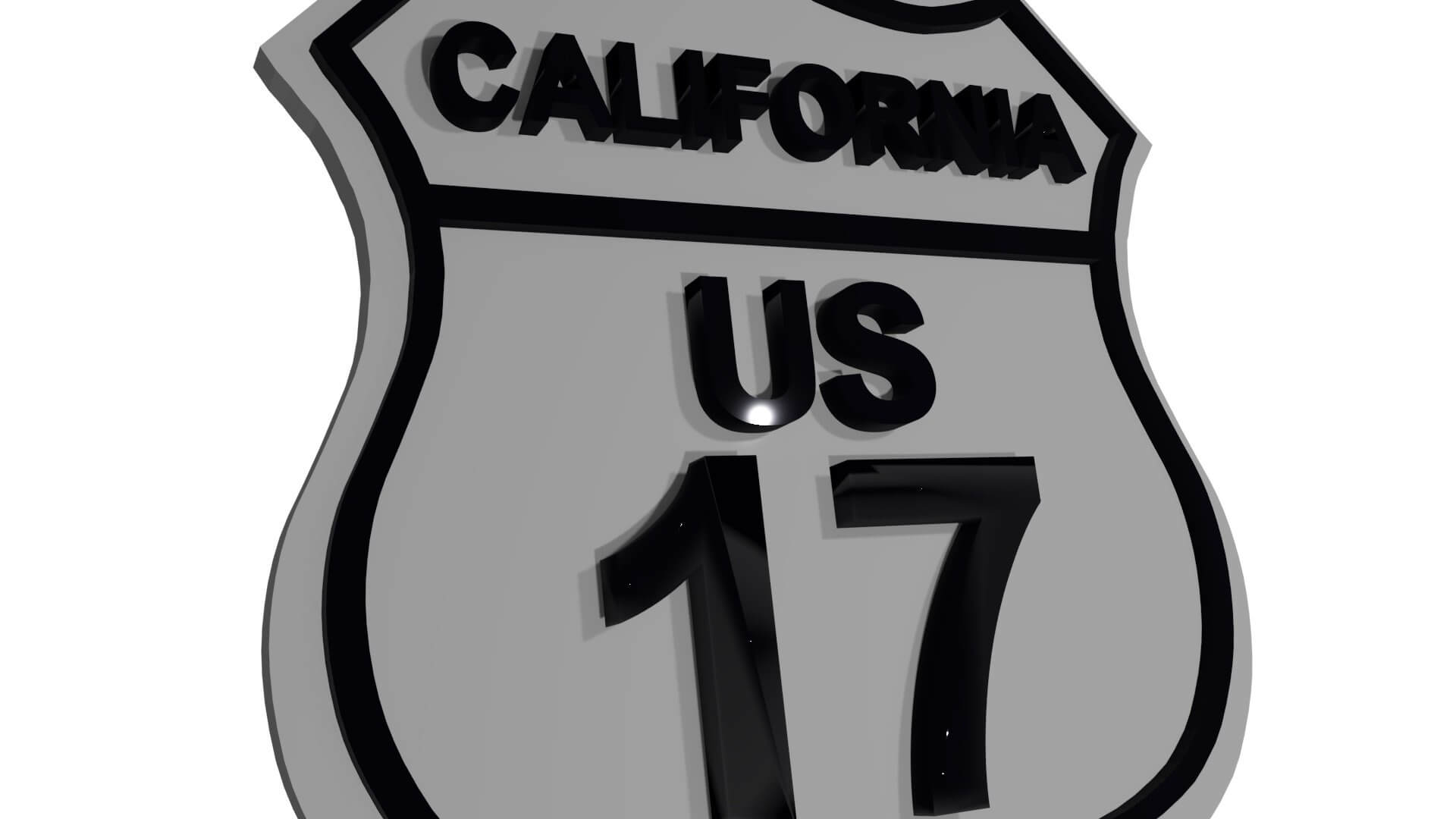 Sign California US Route 17 - 3D Model by RogerDS