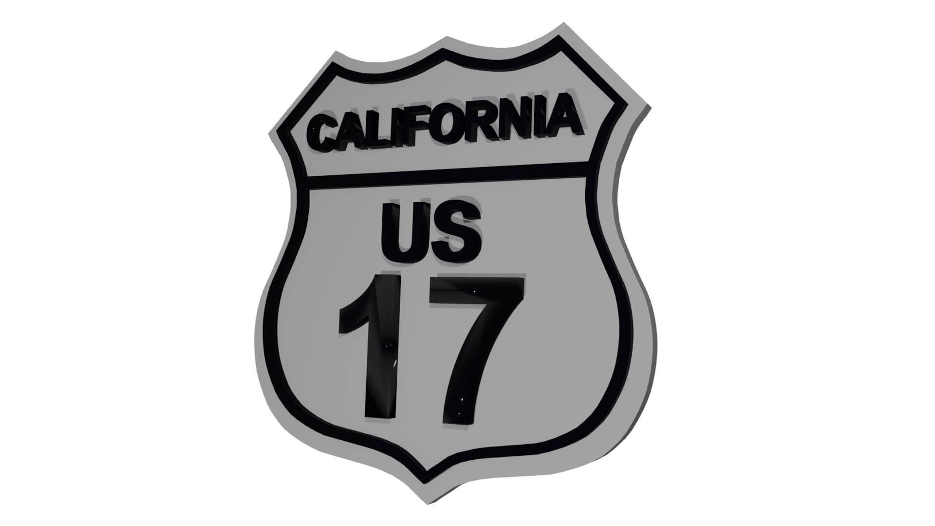 Sign California US Route 17 - 3D Model by RogerDS