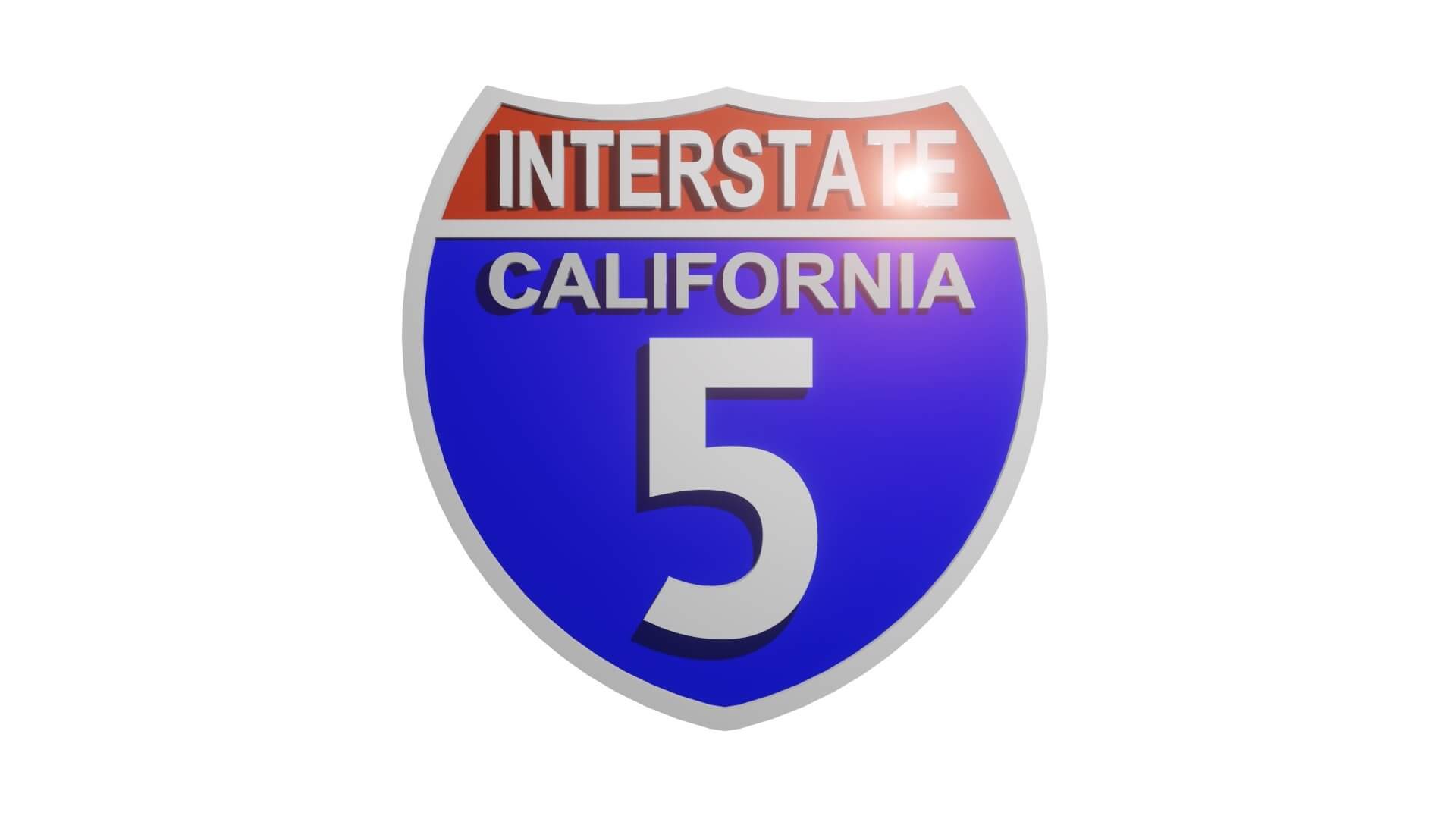 Sign Interstate 5 California - 3D Model by RogerDS