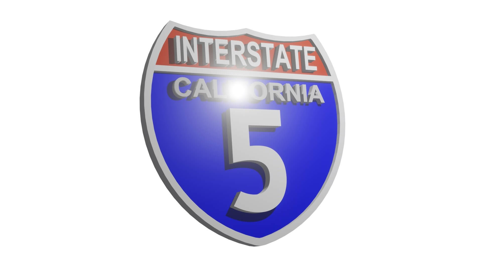 Sign Interstate 5 California - 3D Model by RogerDS
