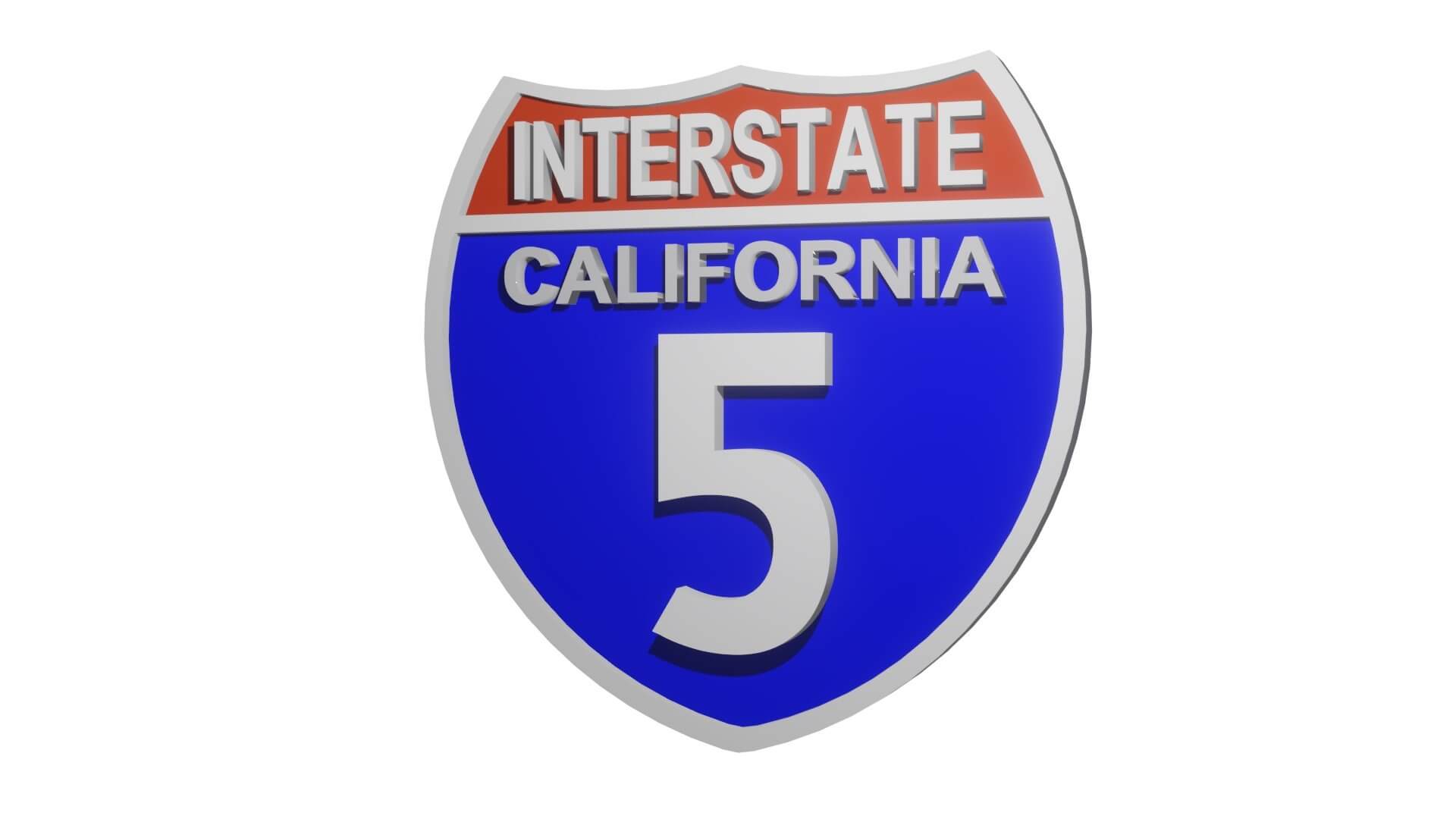 Sign Interstate 5 California - 3D Model by RogerDS