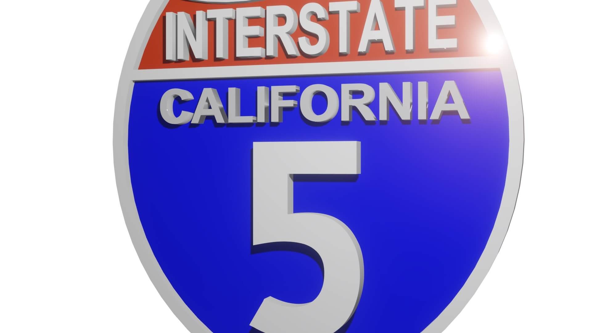 Sign Interstate 5 California - 3D Model by RogerDS