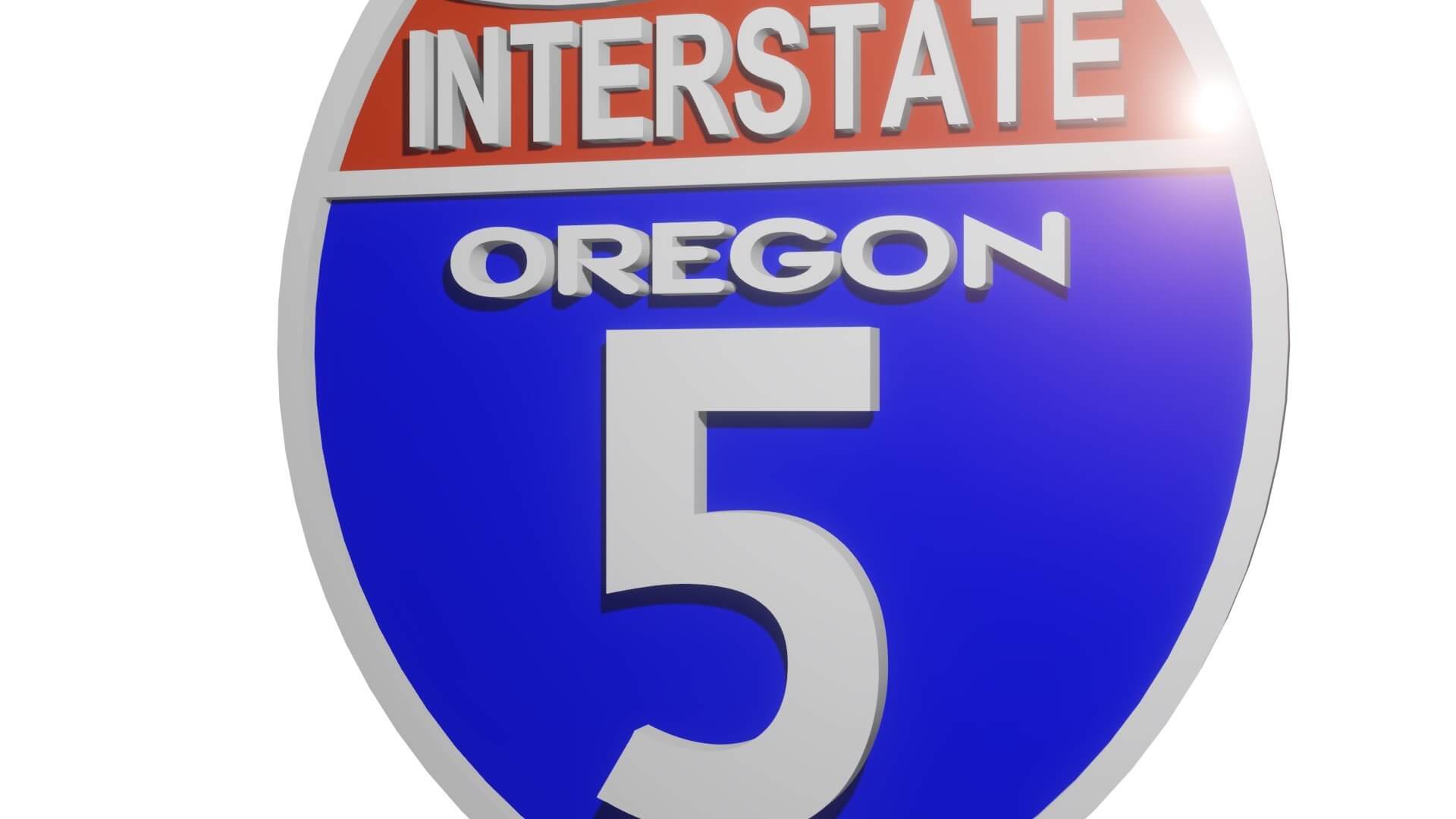 Sign Interstate 5 Oregon - 3D Model by RogerDS