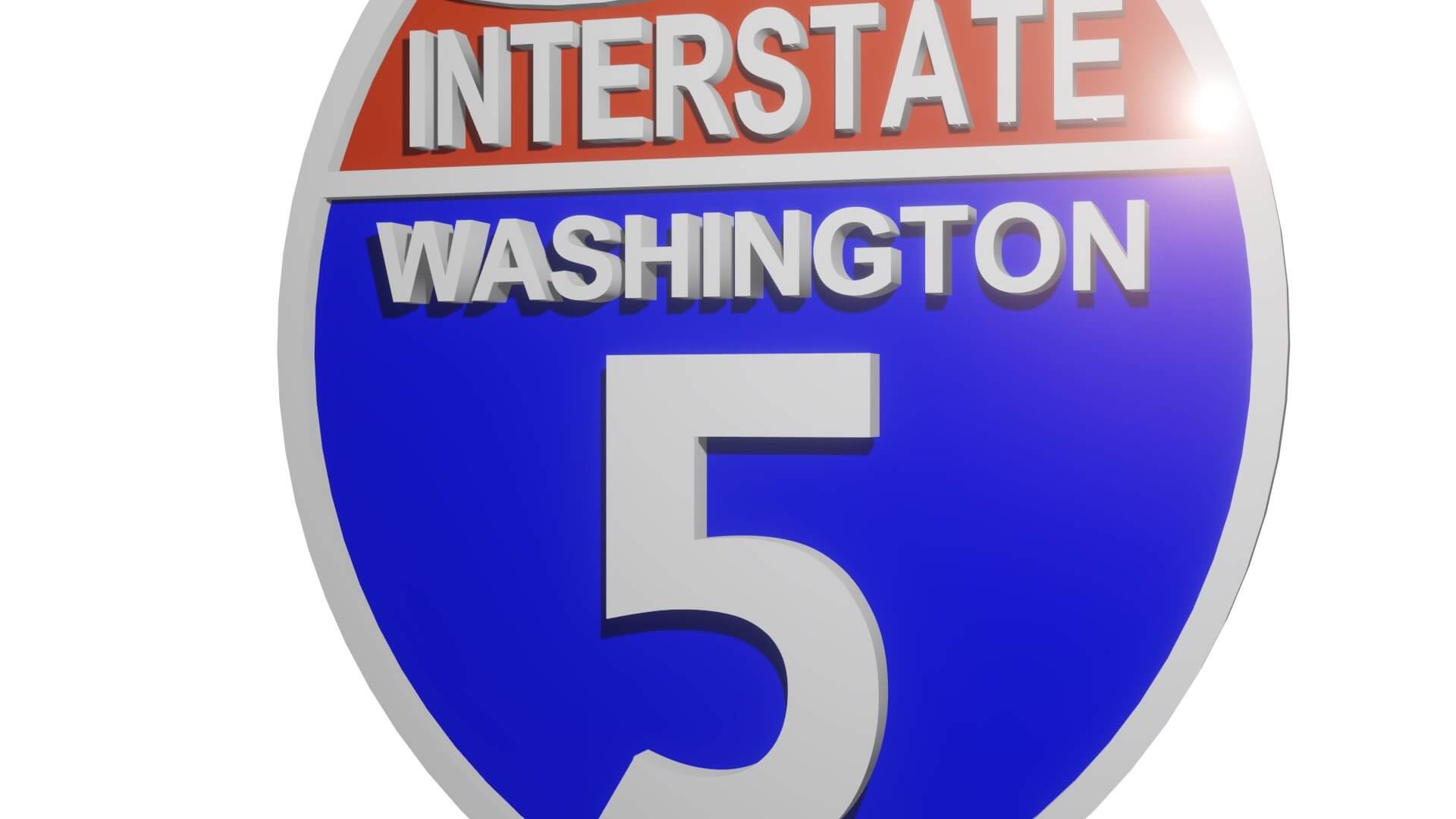 Sign Interstate 5 Washington - 3D Model by RogerDS