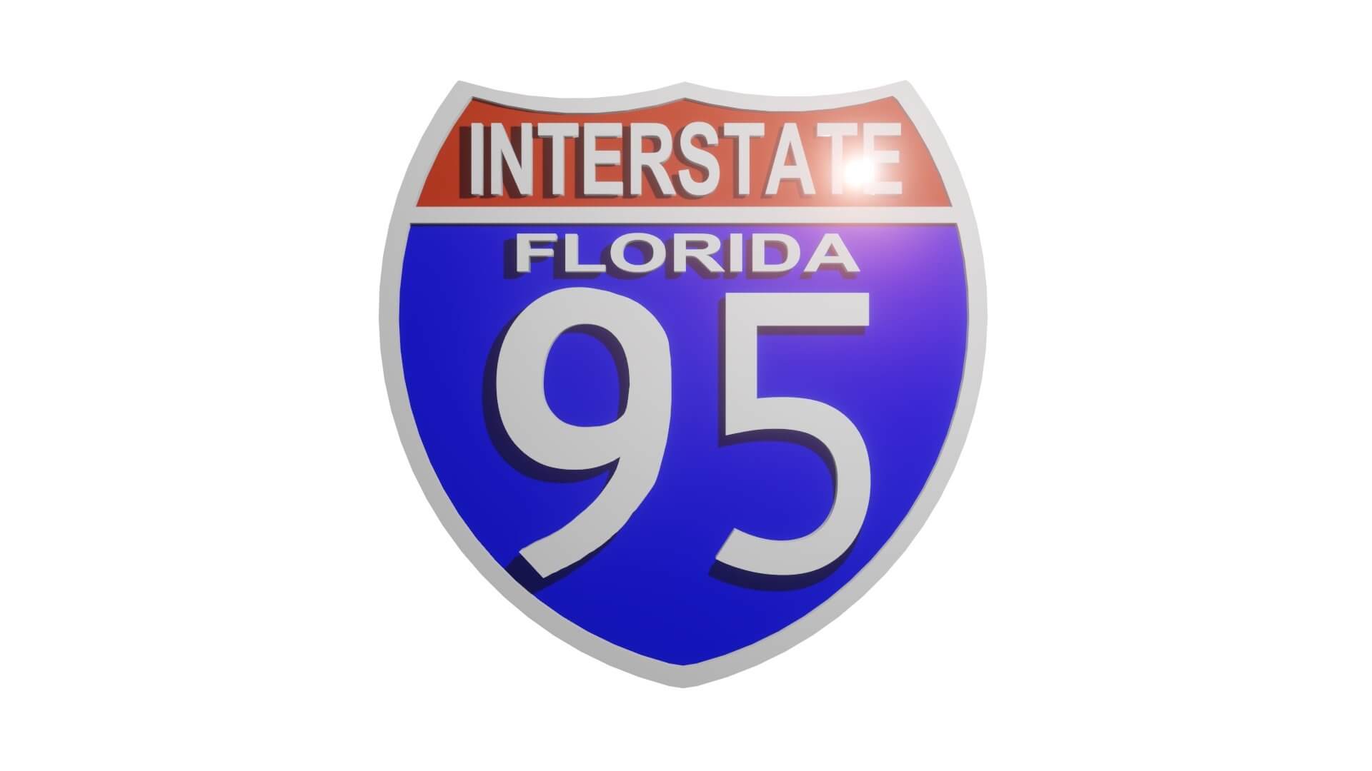 Interstate Florida 95 SIgn - 3D Model by RogerDS