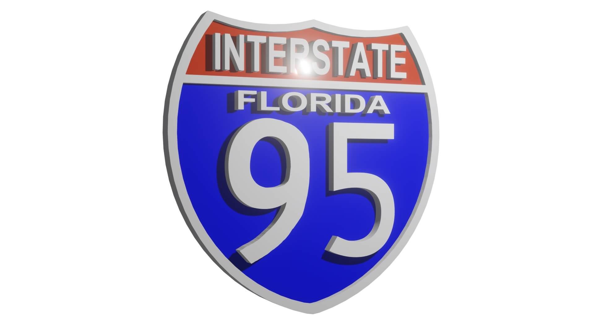 Interstate Florida 95 SIgn - 3D Model by RogerDS