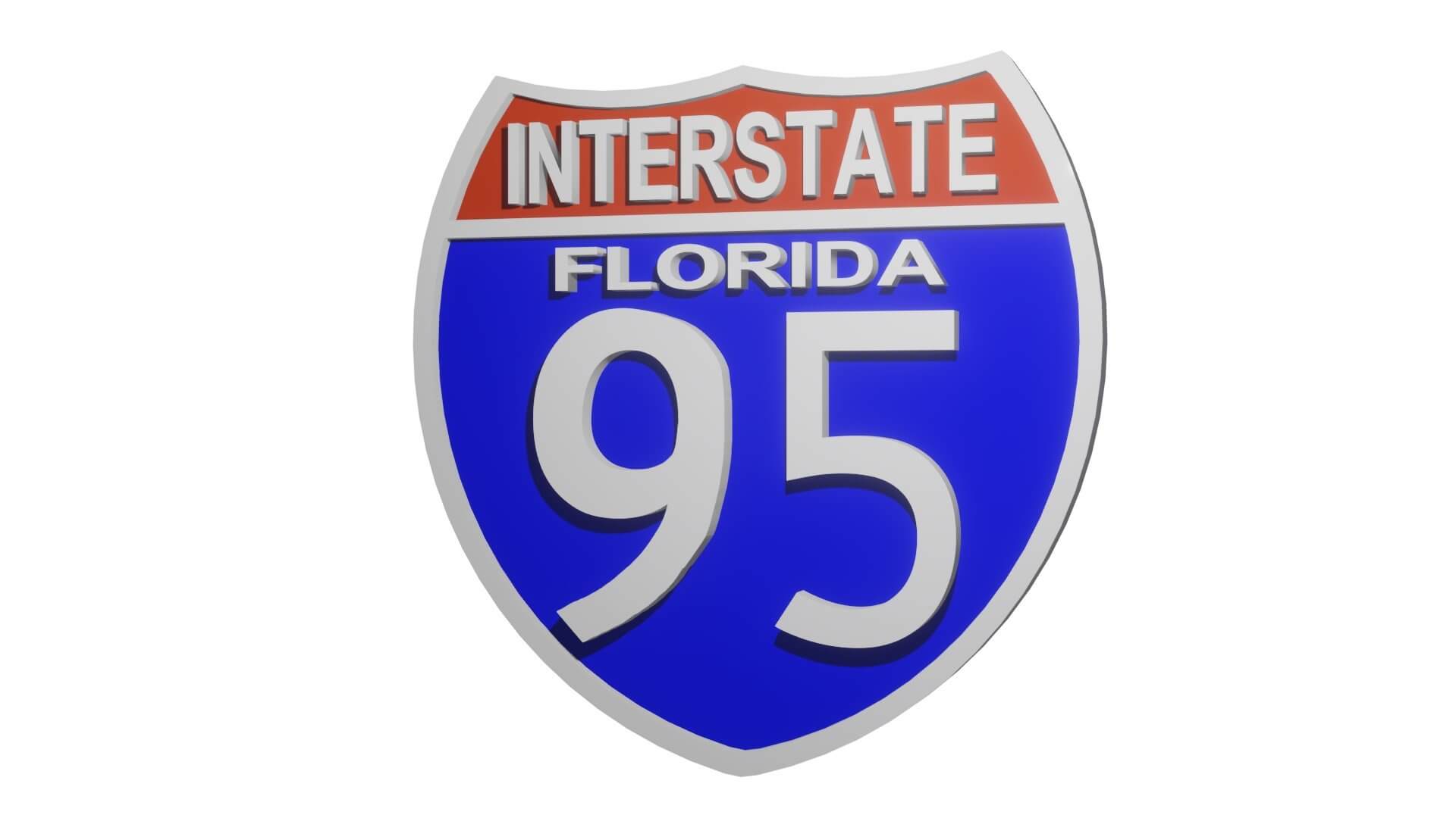 Interstate Florida 95 SIgn - 3D Model by RogerDS