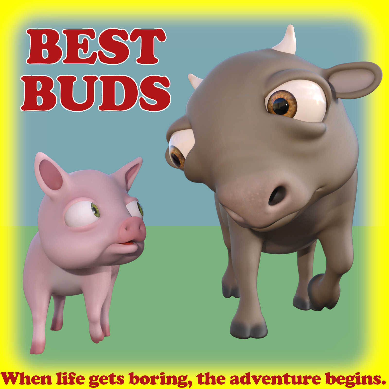 Best Buds Poses for ButterCup The Cow & Hamlet The Pig - Daz Content by ...