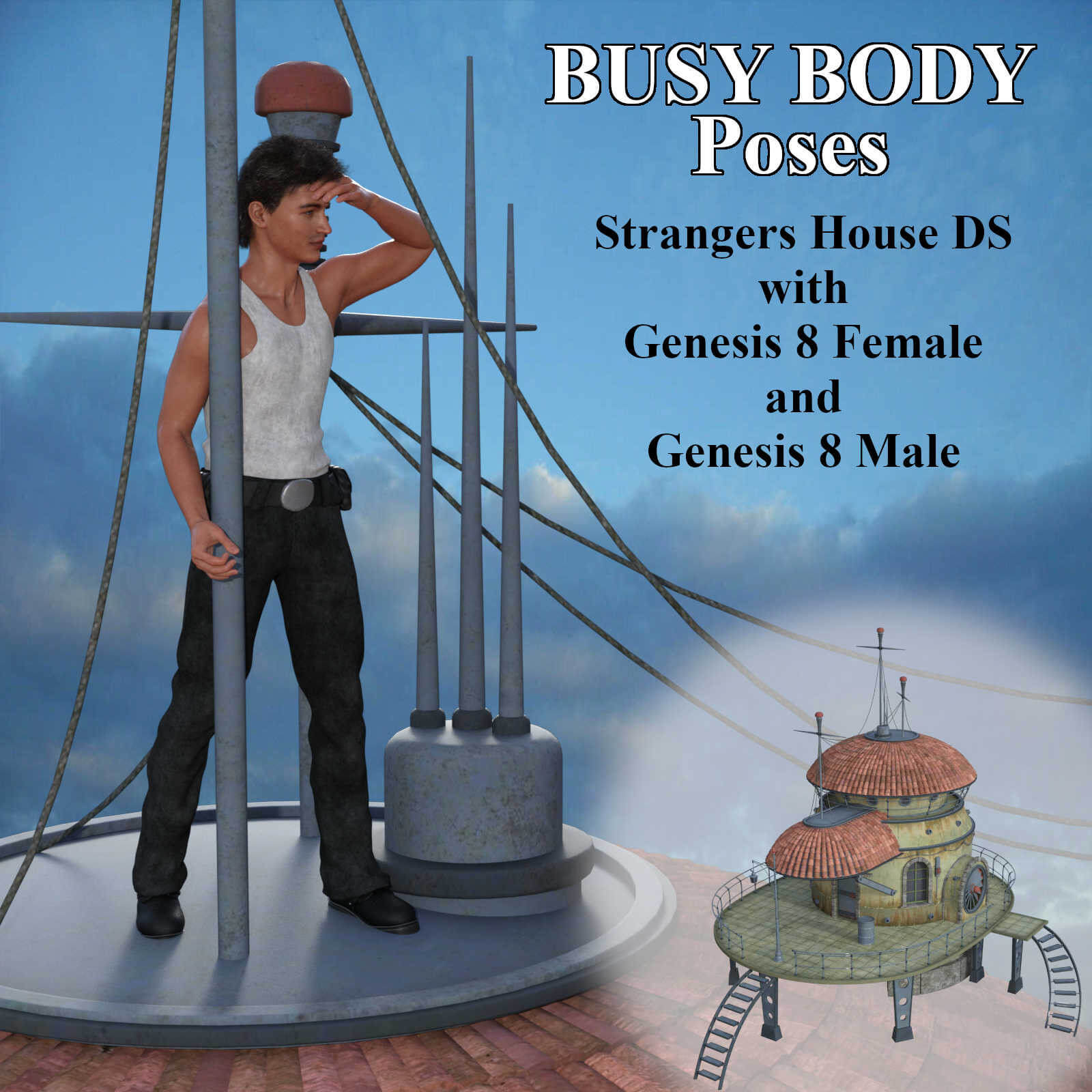 Busy Body Poses for Strangers House and G8F/G8M - Daz Content by rolow