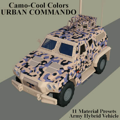Camo-Cool Colors Urban Commando B2 - Army Hybrid Vehicle DS 3D Material ...