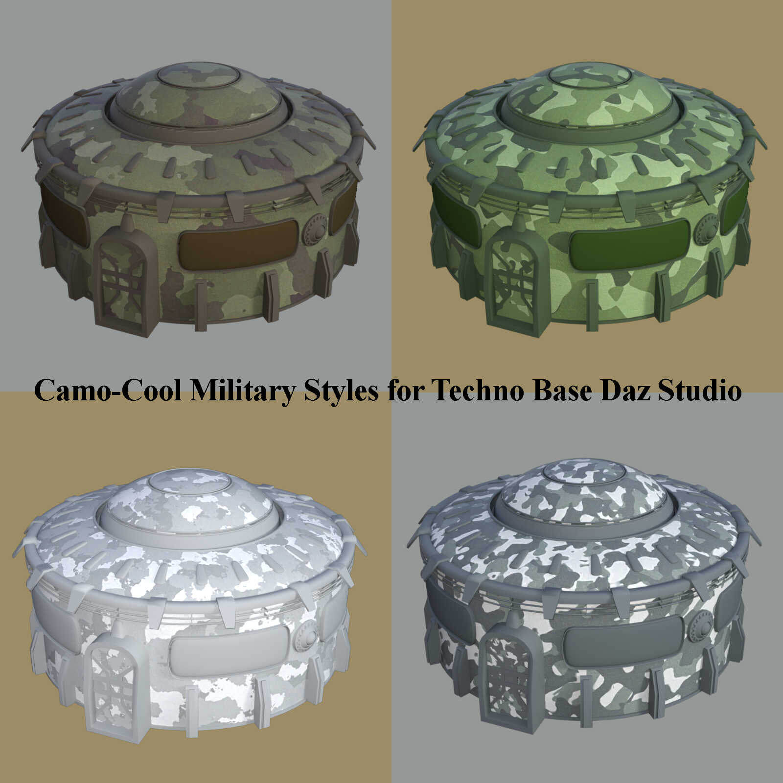 Camo-Cool Military for Techno Base in Poser 3D Material or Shader by rolow