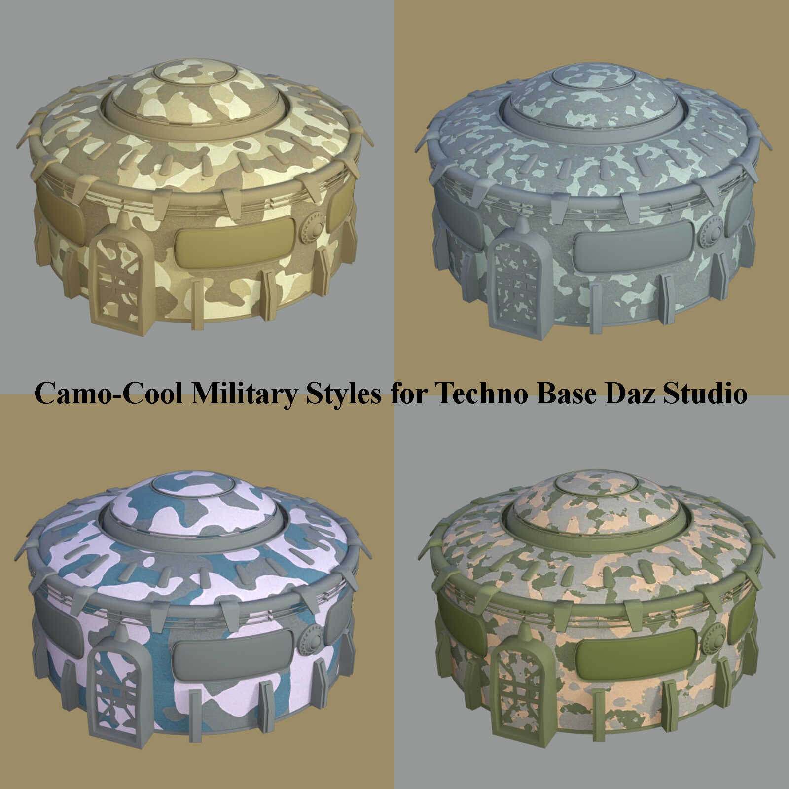 Camo-Cool Military for Techno Base in Poser 3D Material or Shader by rolow