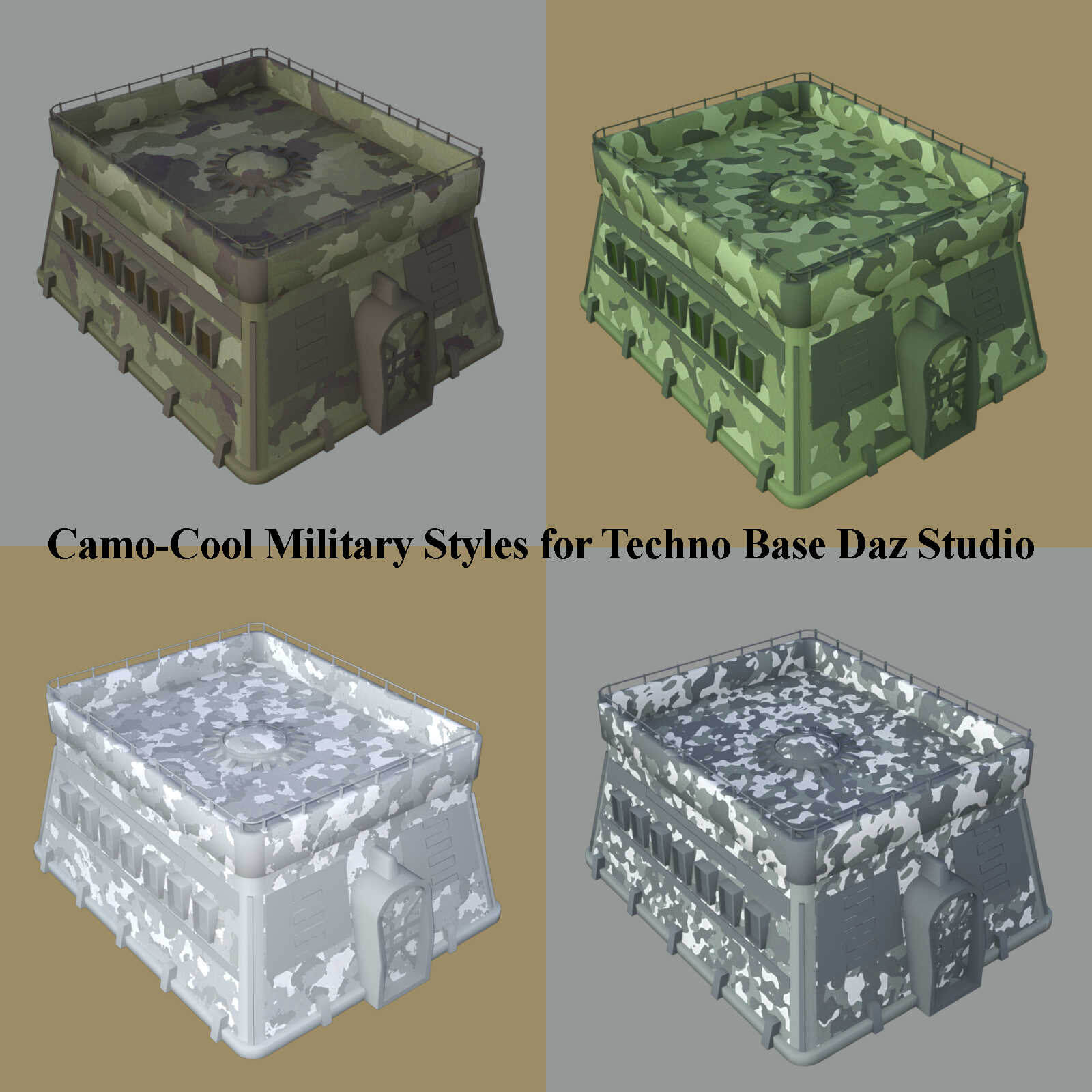 Camo-Cool Military for Techno Base in Poser 3D Material or Shader by rolow