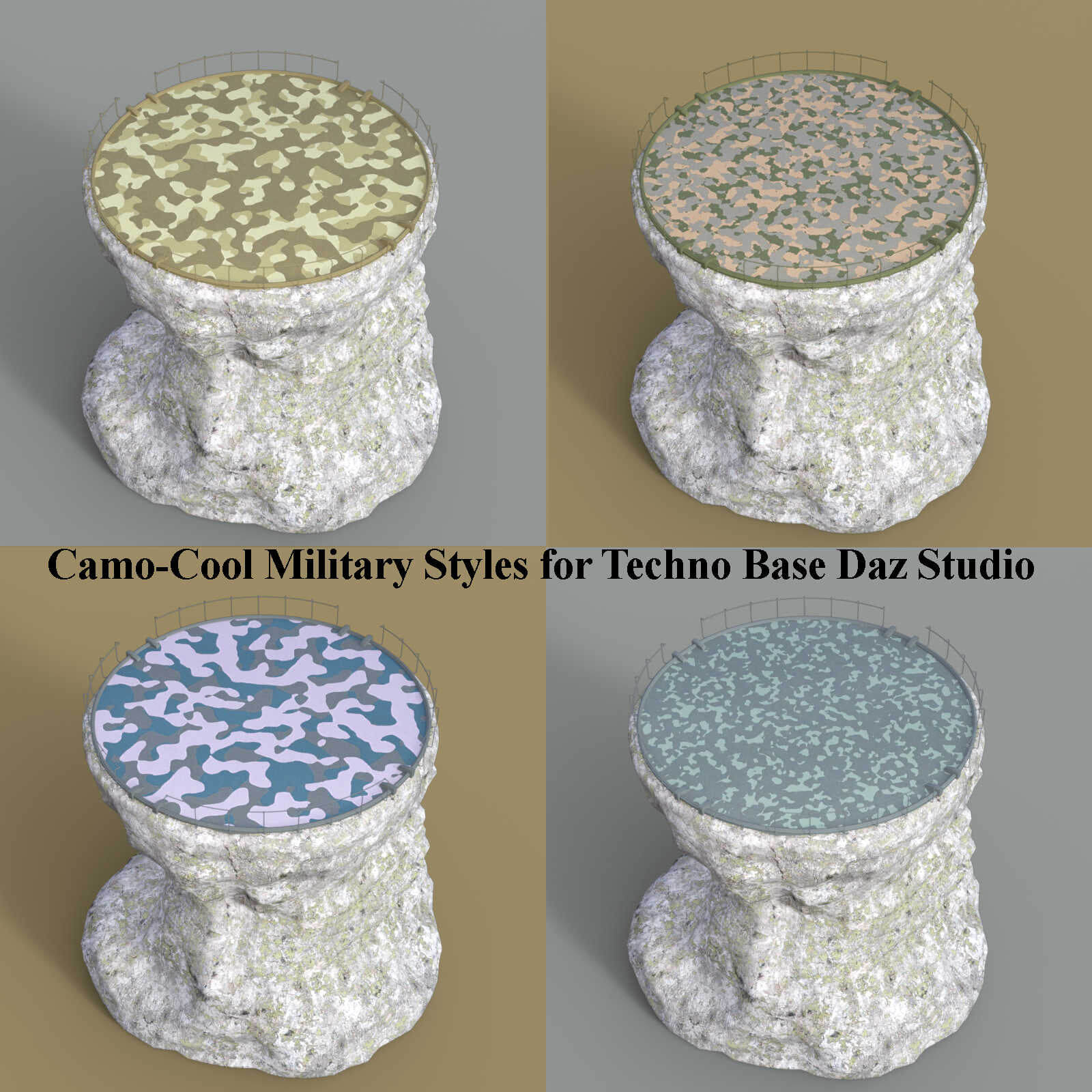 Camo-Cool Military for Techno Base in Poser 3D Material or Shader by rolow