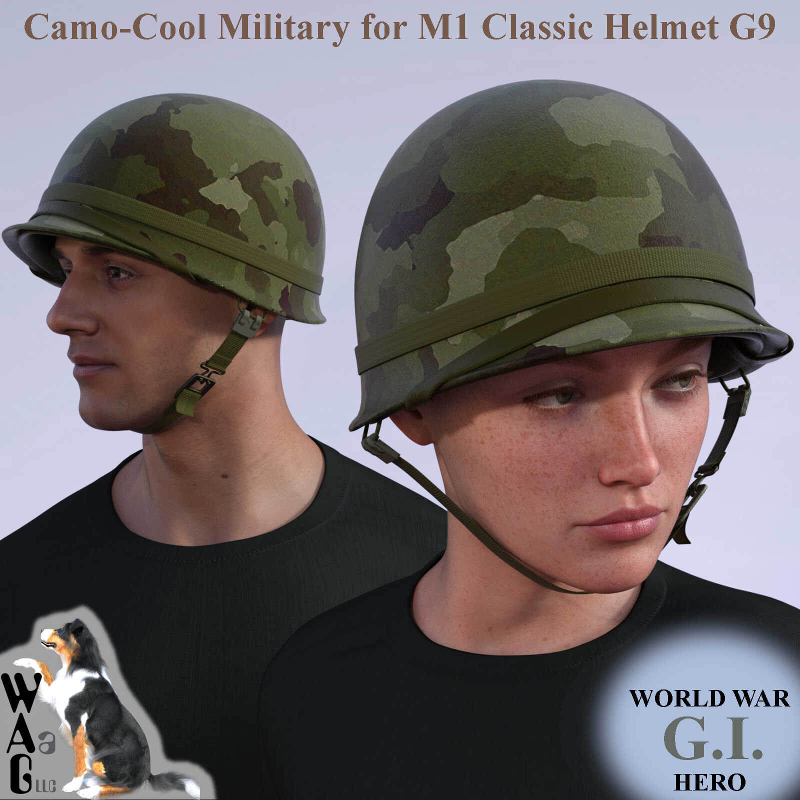 CAMO-COOL MILITARY Set-1 for M1 Classic Helmet Genesis9 (G9) 3D ...